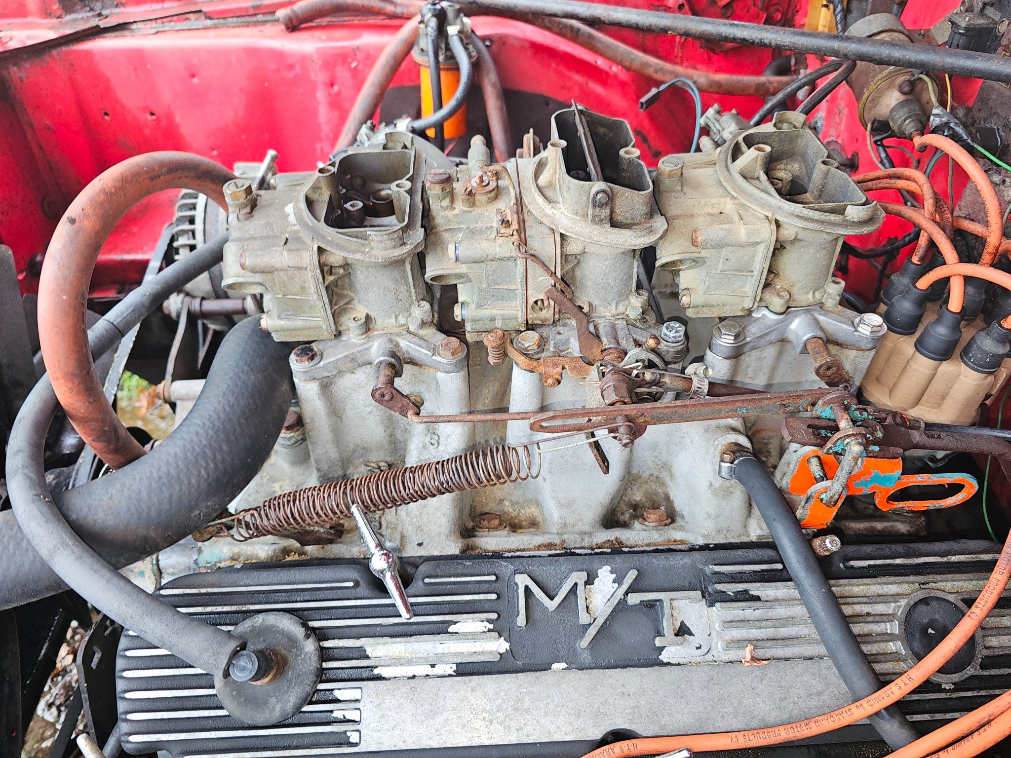 1970 Mopar 340 Six 6 Pack T/A TA AAR Cuda Intake Manifold Carburetor C ...