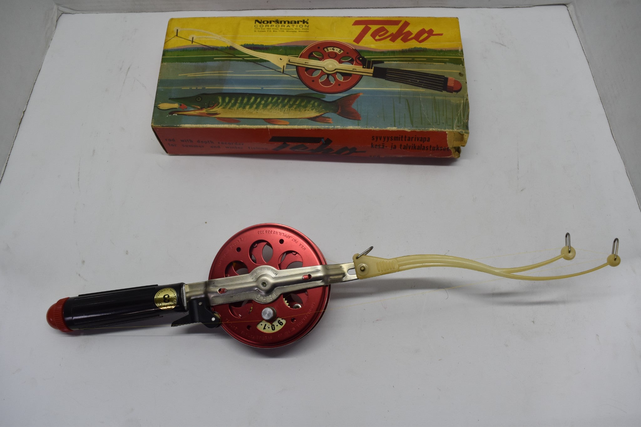 Vintage Teho Normark 3 Summer Winter Ice Fishing Rod Finland Depth Fin ...