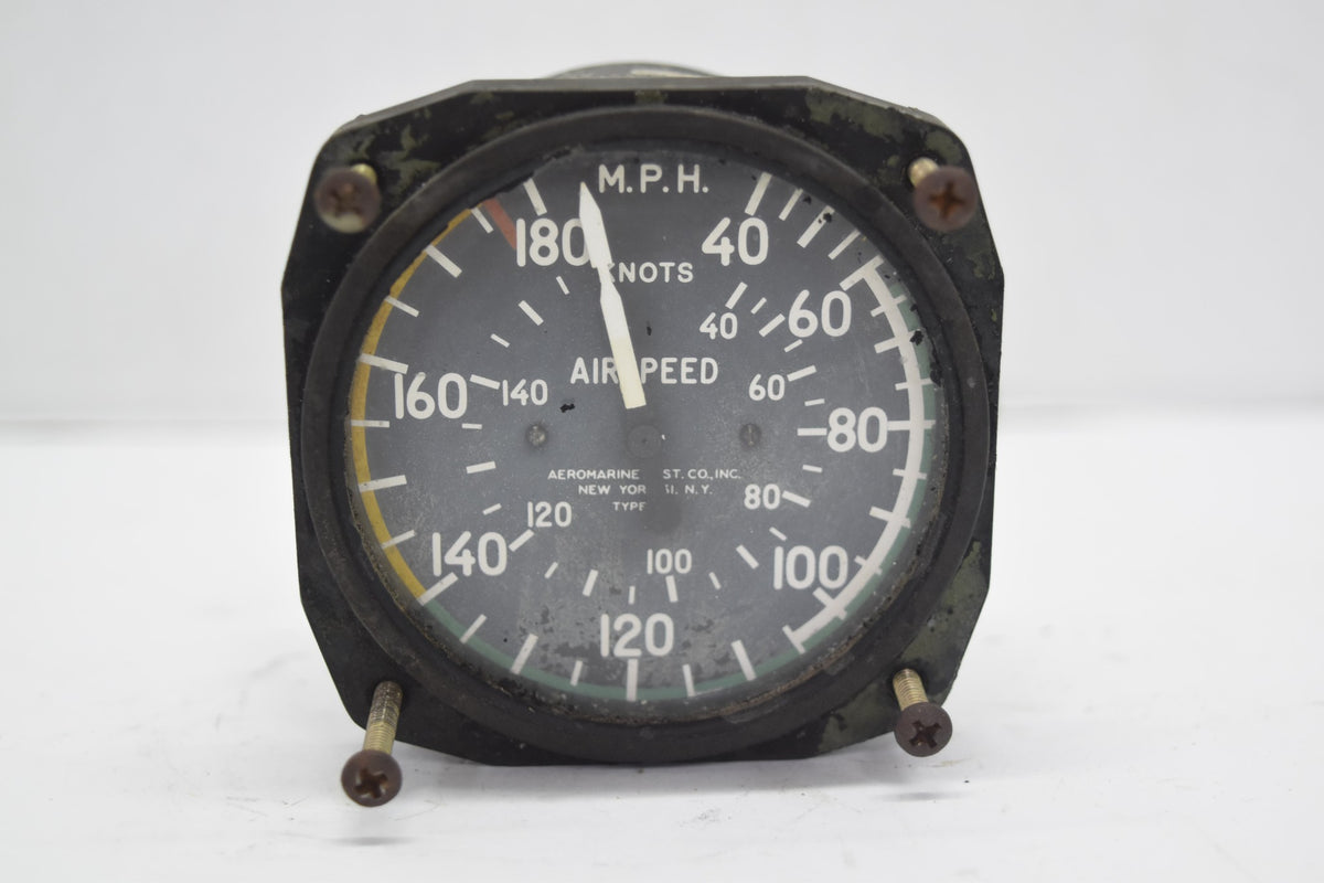 Aeromarine Instruments Co Model 544 Airspeed Indicator Gauge Aviation ...