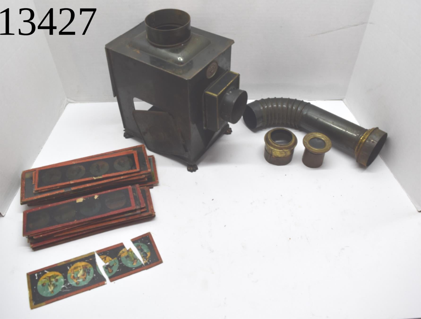 Vintage 19th Century 1800's Ernst Plank Tin Oil Lamp Projector Magic L ...