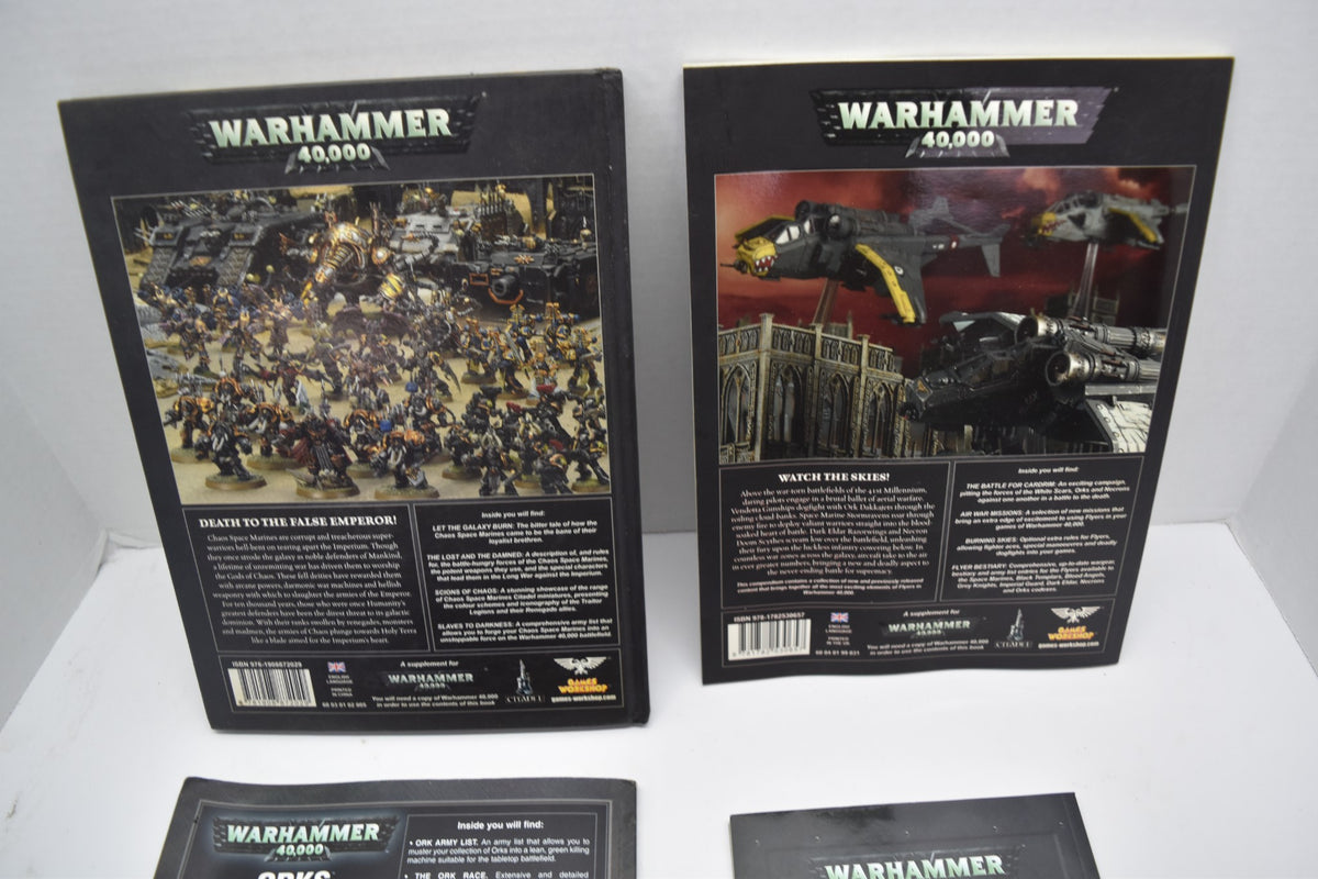 Warhammer 40k Lot of 4 Books Codex Orks Chaos Marines Rulebook– FatMan ...
