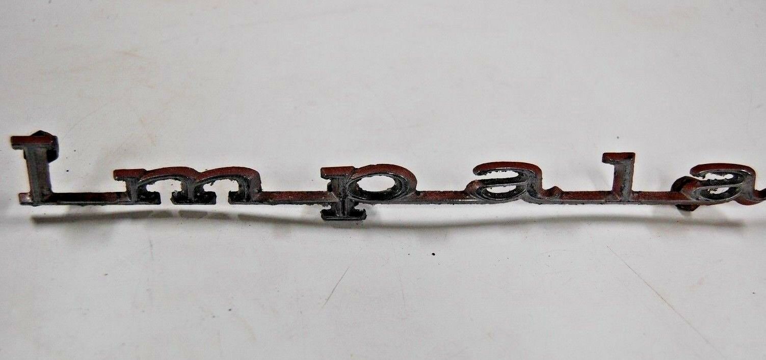 1967 Chevrolet Chevy "Impala" Quarter Panel Script Emblem W/ PINS & BO ...