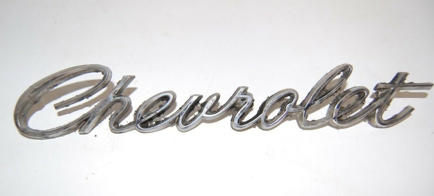 1967 IMPALA Chevrolet Script Emblem / BADGE OEM PART CAMARO 67 WITH PI ...