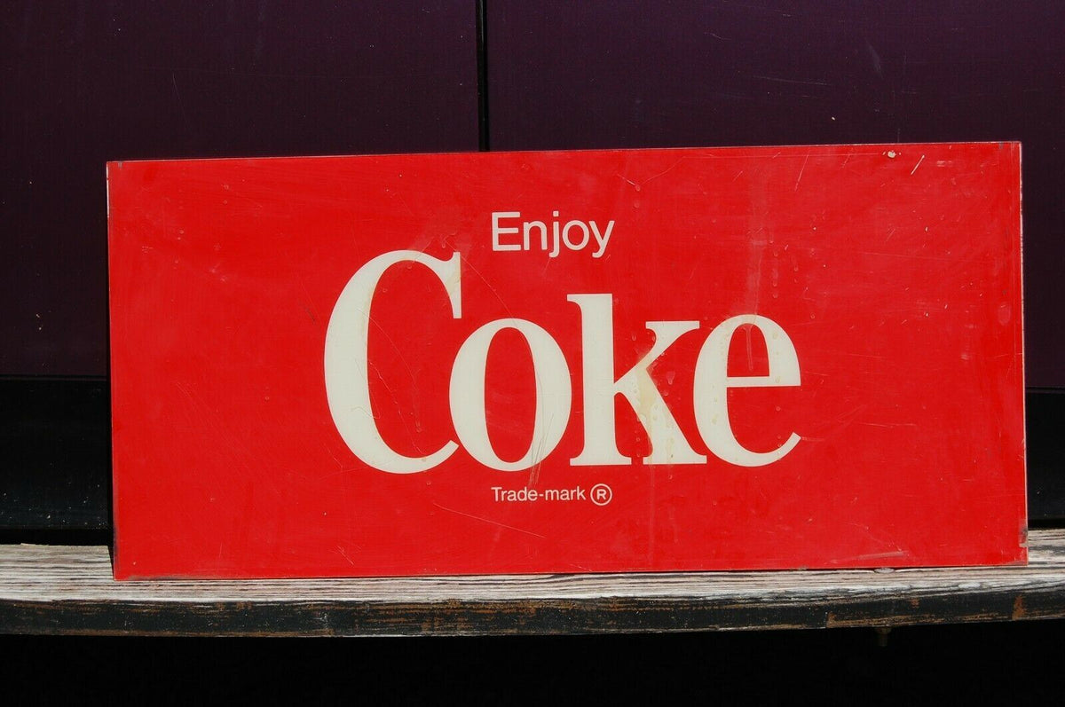 Vintage Enjoy Coke Store Sign 35" x 16" Coca Cola Advertisement– FatMan ...