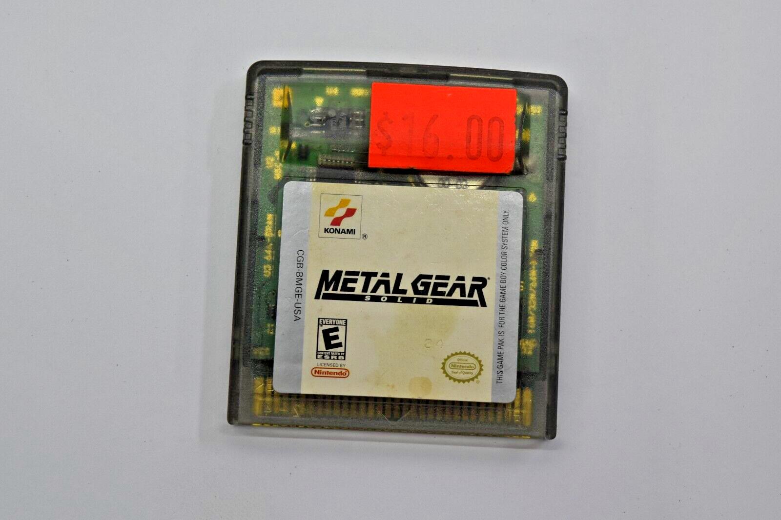 2000 Nintendo Game Boy Color Metal Gear Solid, Authentic Original Game ...