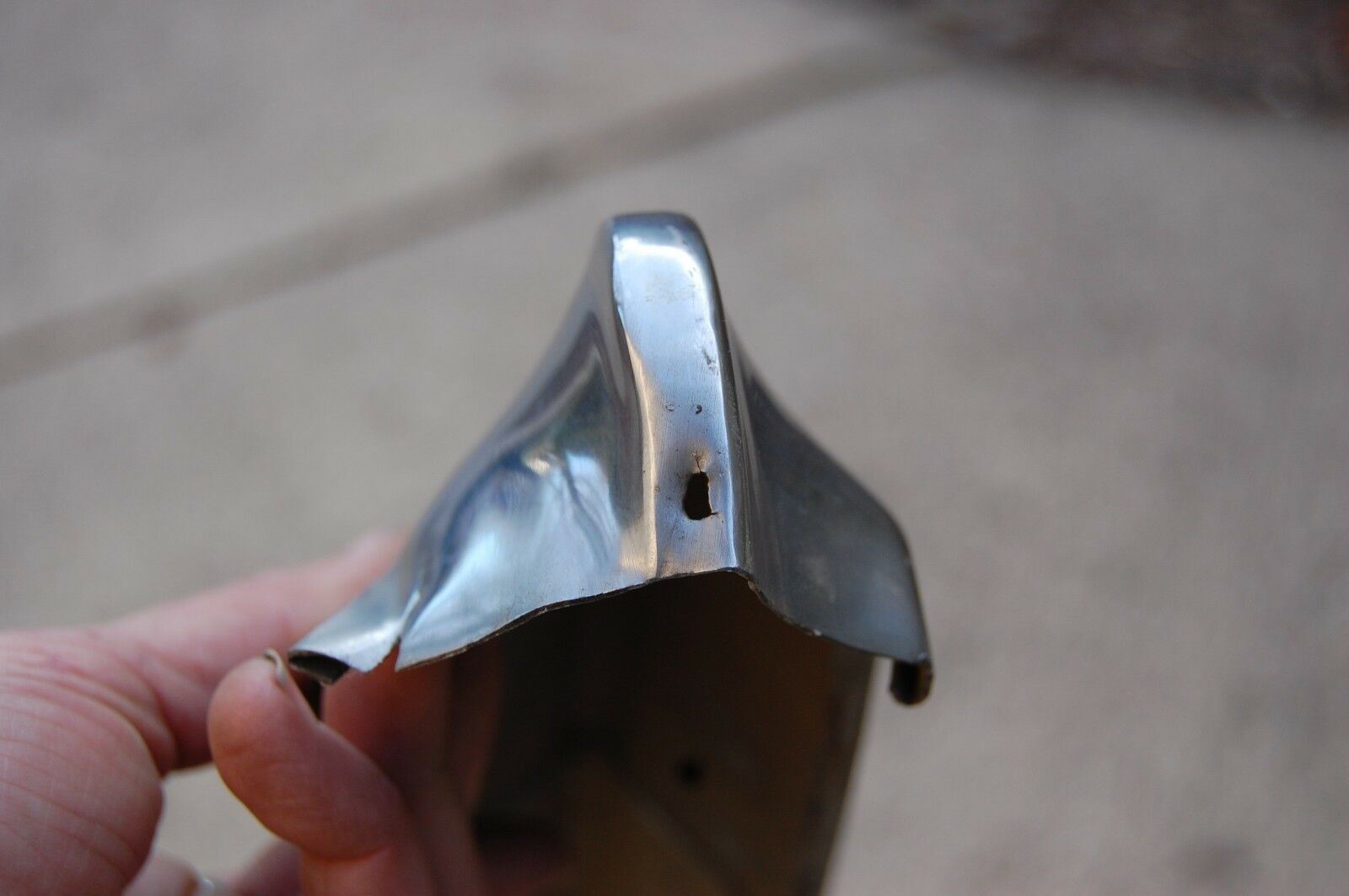 1957 CHEVY BEL AIR Right Rear Wing TRIM CHROME FINN MOLDING OEM VINTAG ...