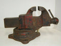 VINTAGE BENCH VICE SWIVEL BOTTOM ANVIL VICE Red– FatMan's Garage, LLC