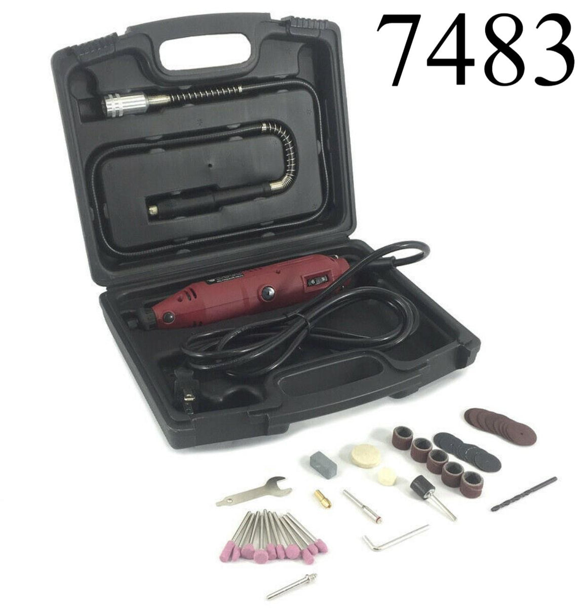Rotary Tool Kit Die Grinder Set Flex Shaft 40pc Variable Speed Sanding ...