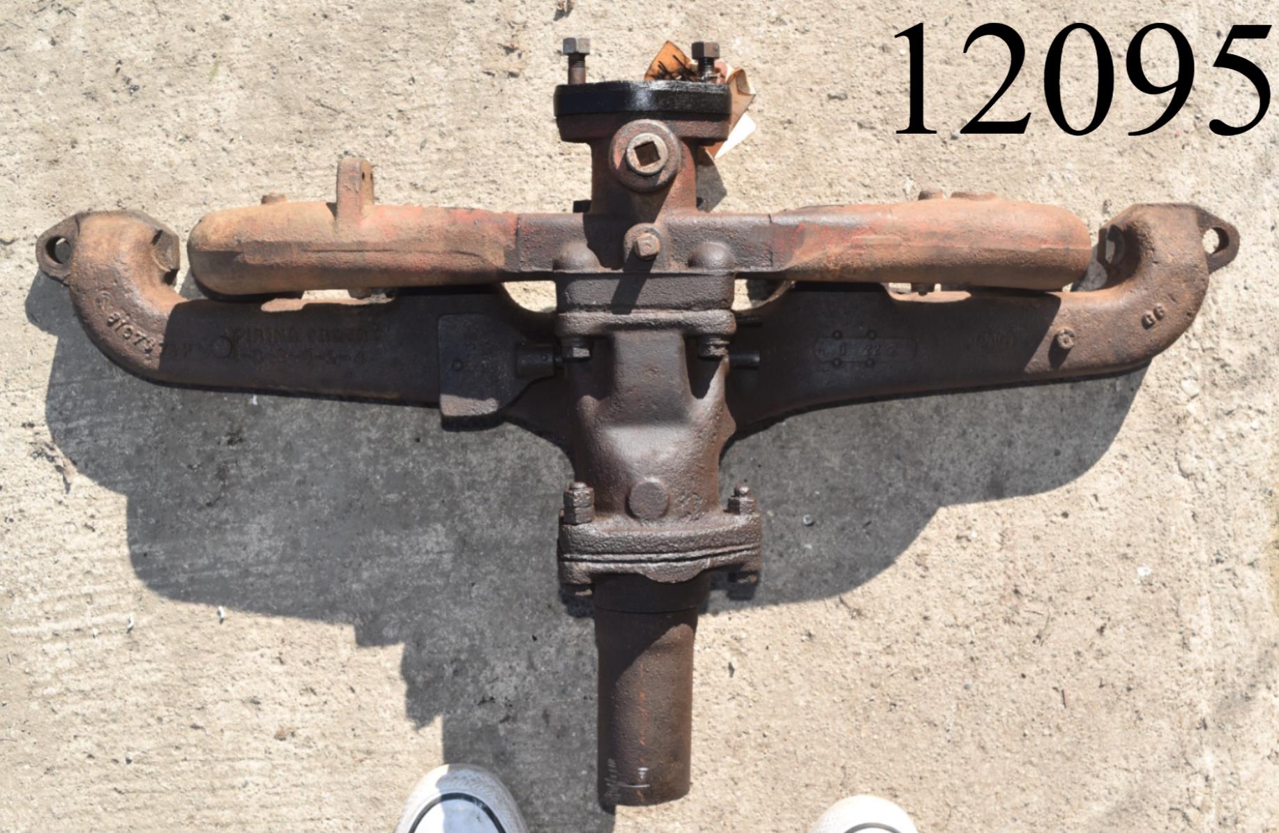 1952 52 GMC 228 Inline 6 Cylinder Exhaust Intake Manifold OEM 12095 ...