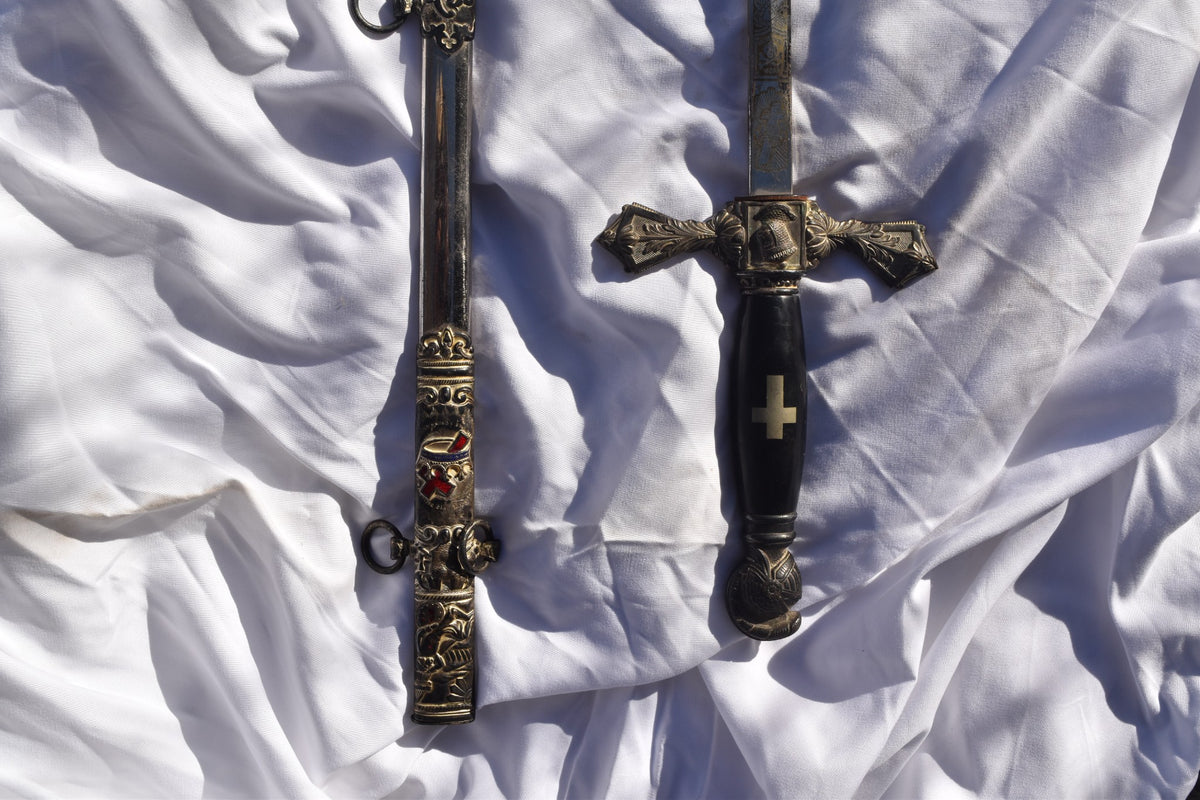 1890s Free Masons Masonic Templar Sword Sheath Scabbard Ceremonial MC ...