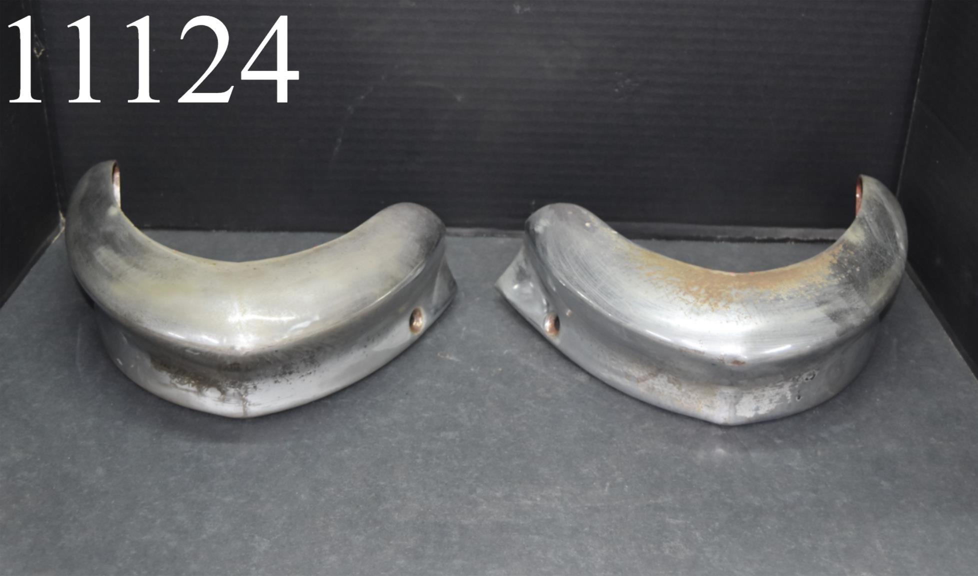 1956 Chevy Rear Bumper Guard Accessory Pair Ends Toppers Left Right Ch ...