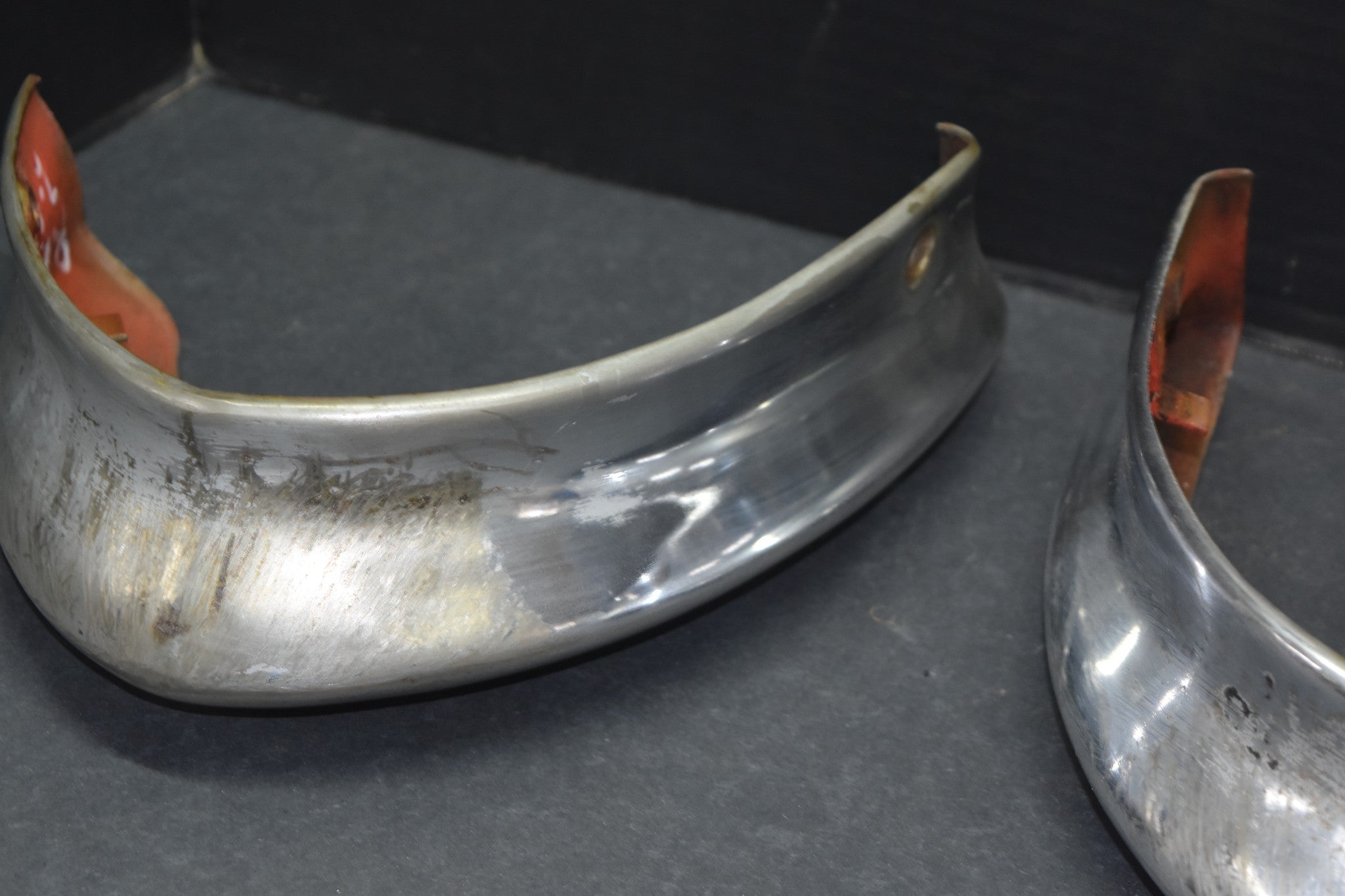 1956 Chevy Rear Bumper Guard Accessory Pair Ends Toppers Left Right Ch ...