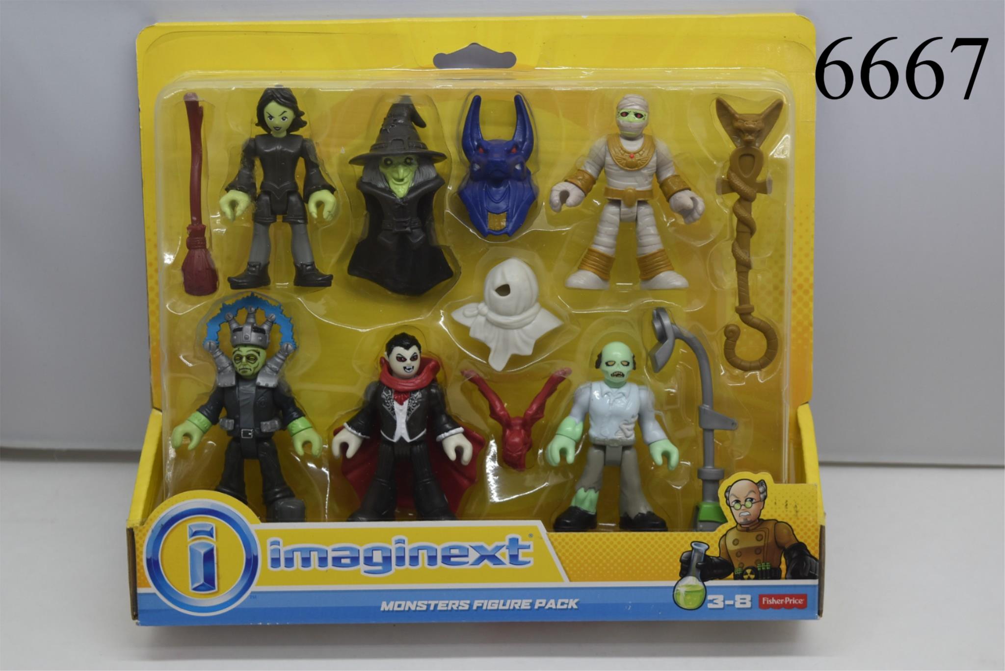 Fisher Price Imaginext 5 Monsters for Mad Scientist Lab Dracula Zombie ...
