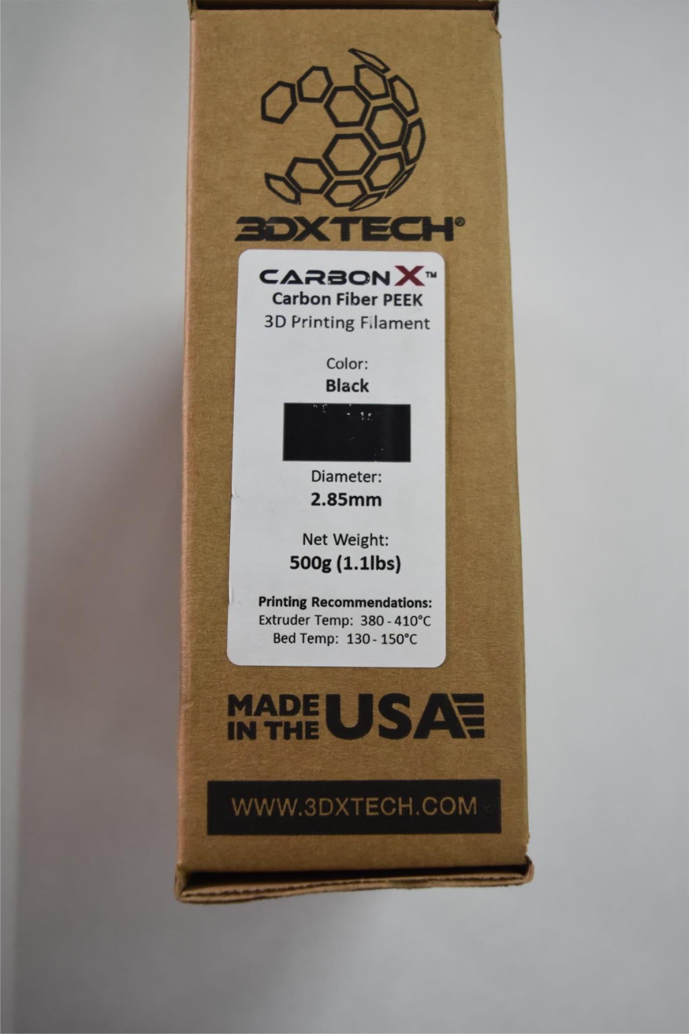 CarbonX Carbon Fiber PEEK 3D Printing Filament 2.85mm 500g Black 3DX T ...
