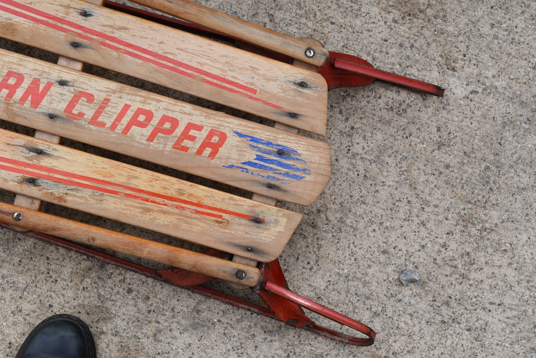 Vintage Western Clipper Snow Sled Metal Wood With Steering Wall Decor ...