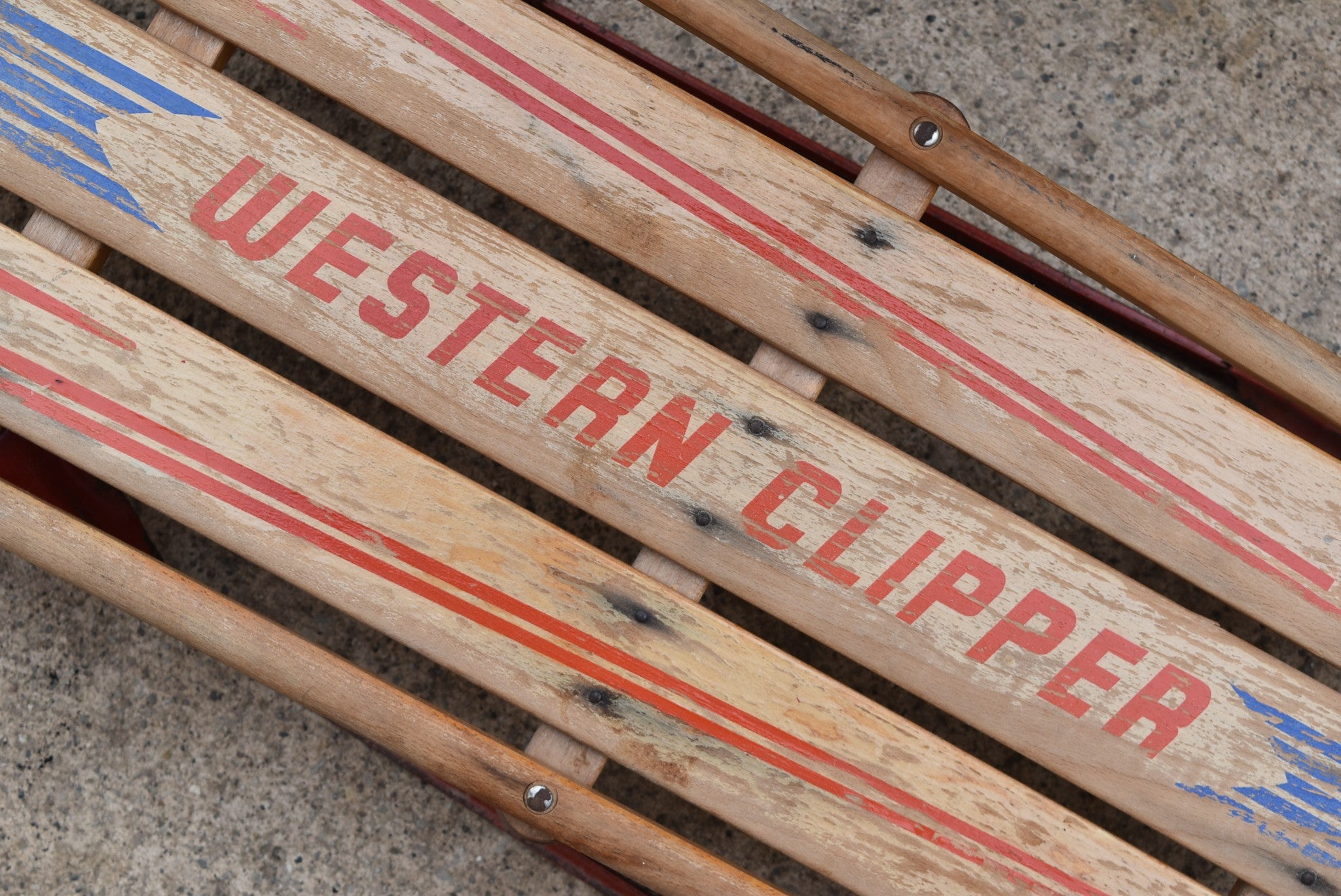 Vintage Western Clipper Snow Sled Metal Wood With Steering Wall Decor ...