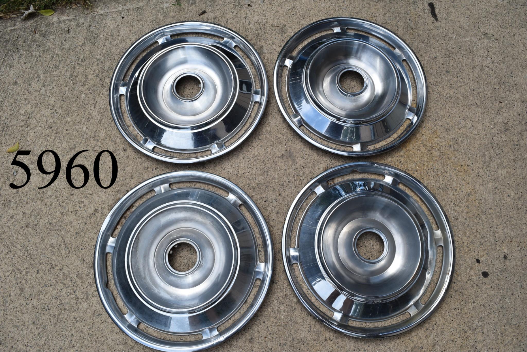 Old Hubcaps 15" Chevrolet GM Ford Pontiac Dodge Nice Set of 4 Rat Rod ...