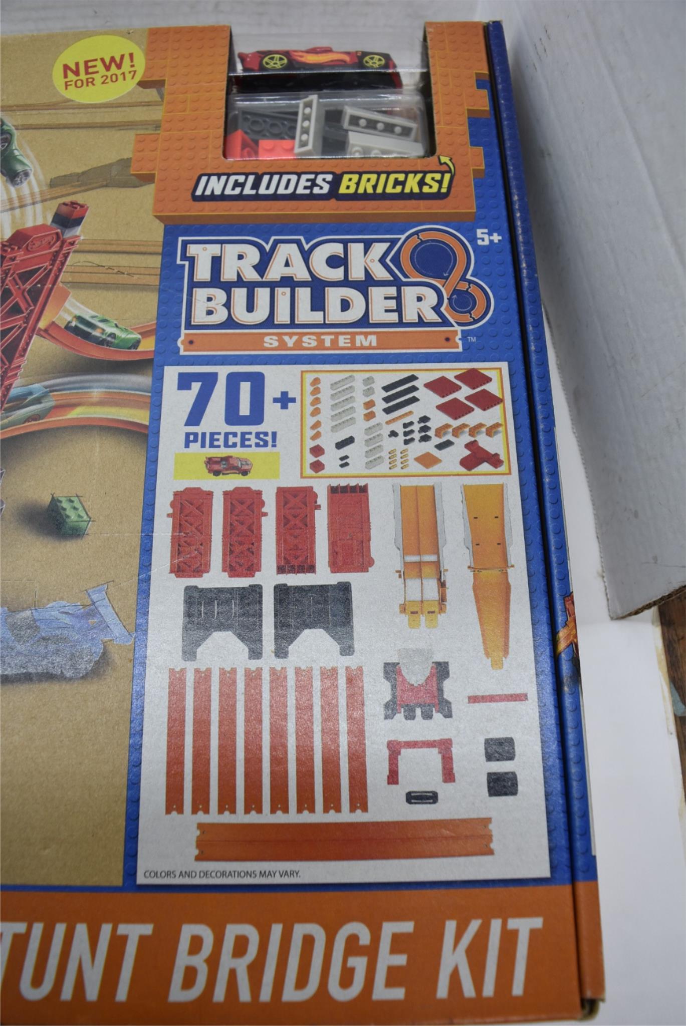 Hot Wheels Track Builder Stunt Bridge Kit Motorized 70+ Pieces Mattel ...