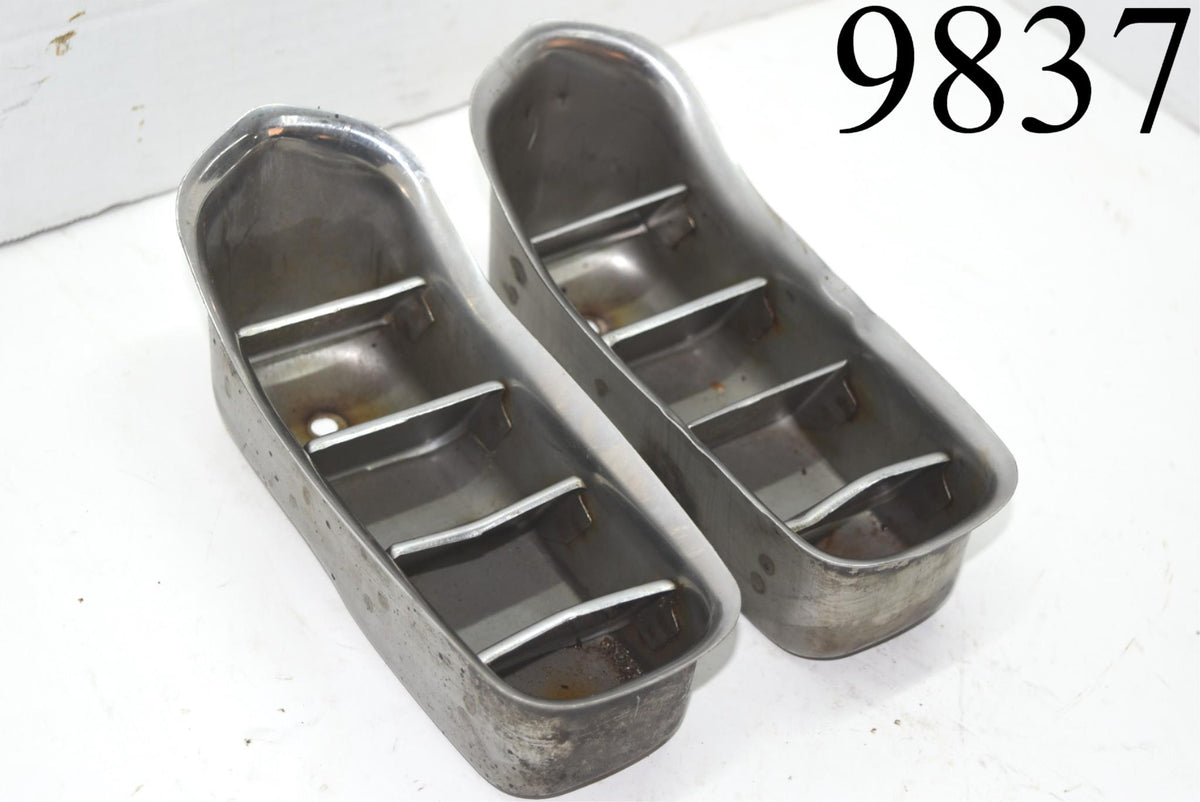 1958 Cadillac Rear Bumper End Inserts Vents Louver Bucket Pair LH RH 5 ...