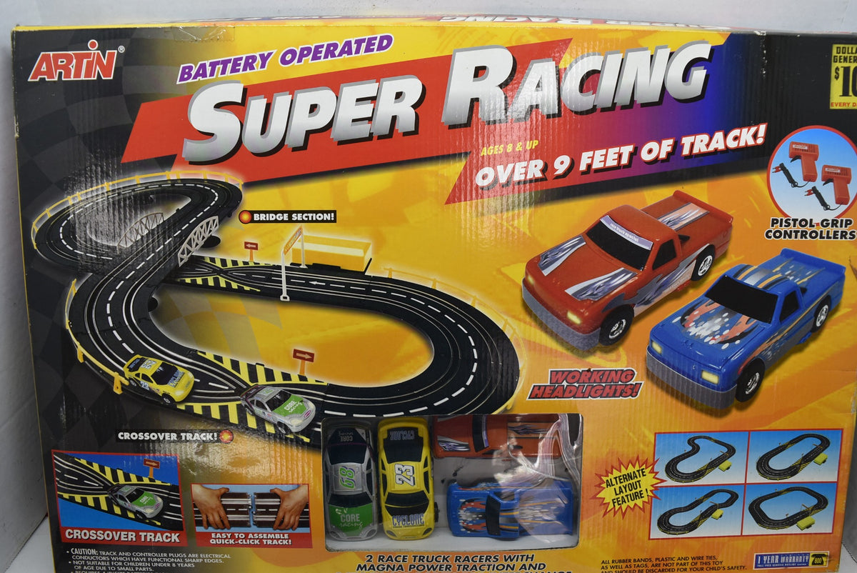 Vintage Electric Artin Super Racing Track With Cars and Original Box T ...
