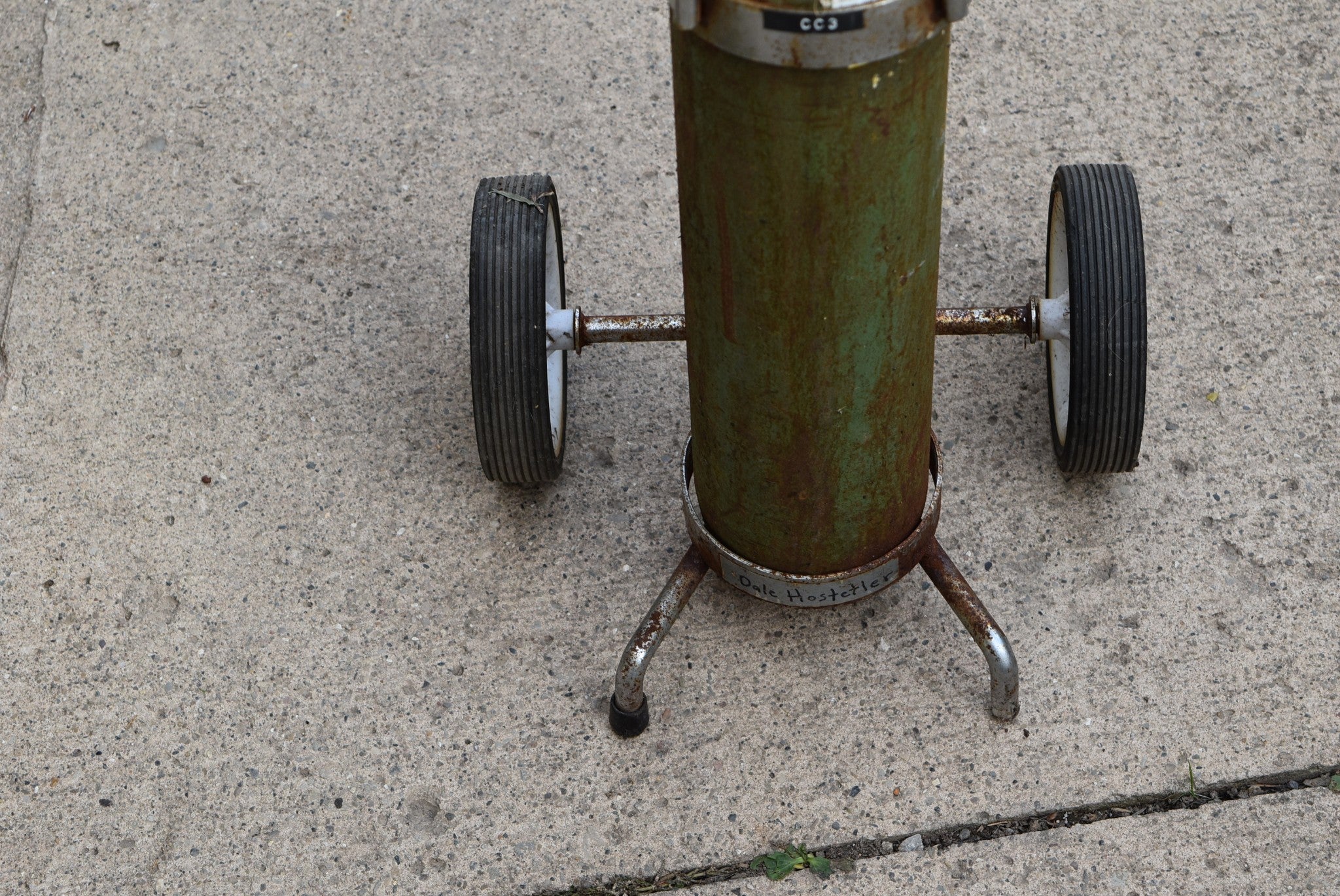 Used Empty Steel Oxygen Tank With Rolling Cart Holder! Solid!– FatMan's ...