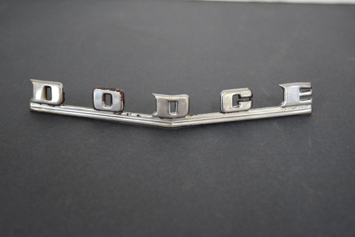 1946 1947 1948 Dodge D24 Custom Deluxe Nose Emblem Script 46 47 48 MOP ...
