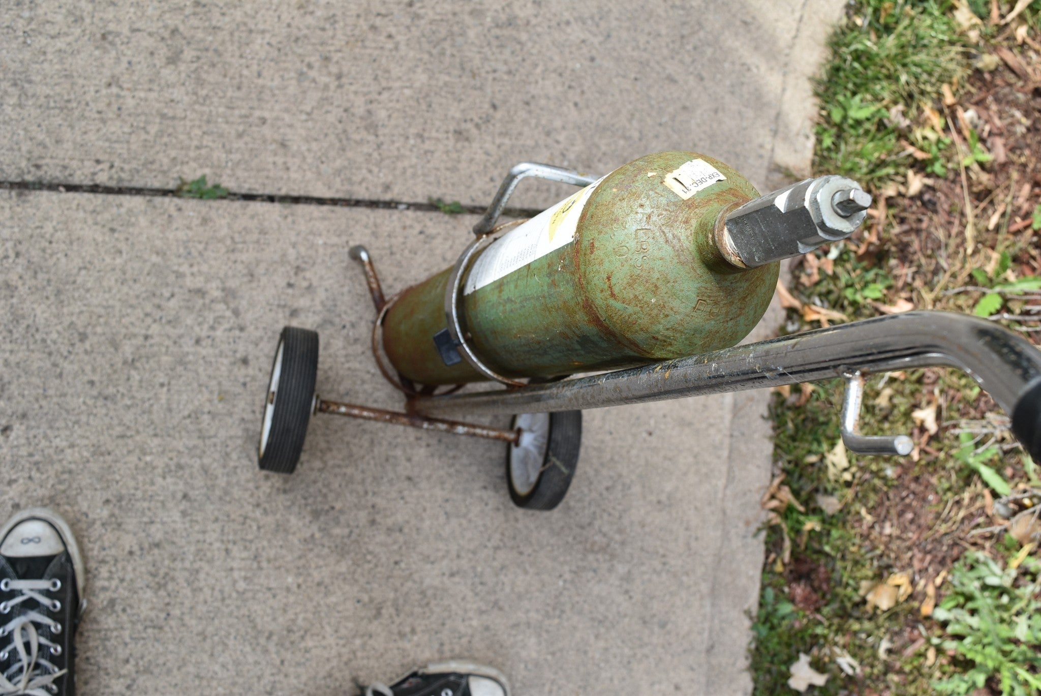 Used Empty Steel Oxygen Tank With Rolling Cart Holder! Solid!– FatMan's ...