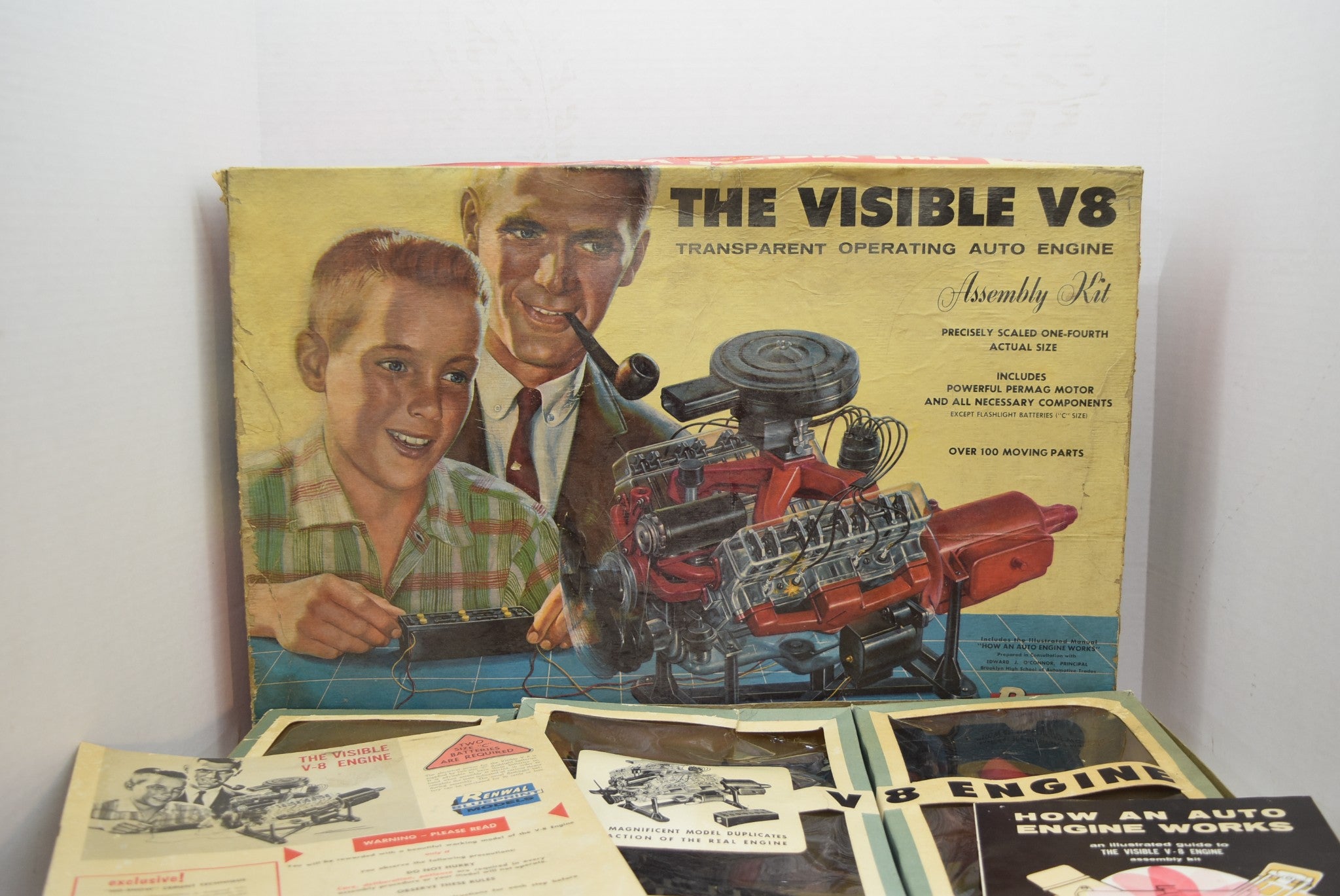 1960s Renewal The Visible V8 Engine Model Kit Never Built Instructions ...