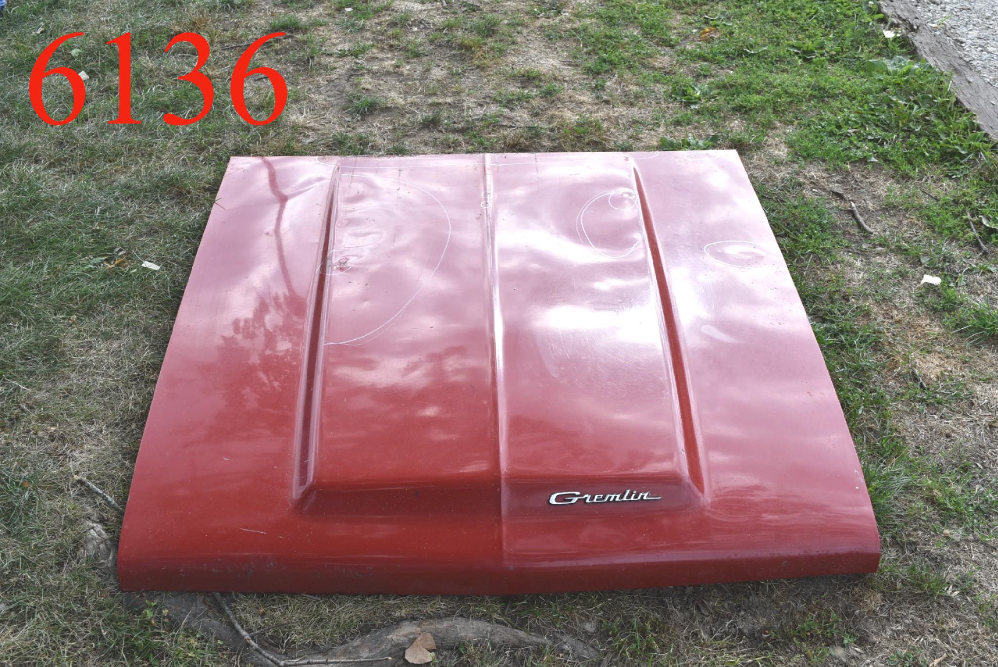 Original AMC Gremlin Hood Bolt On Red With Script Emblem– FatMan's ...