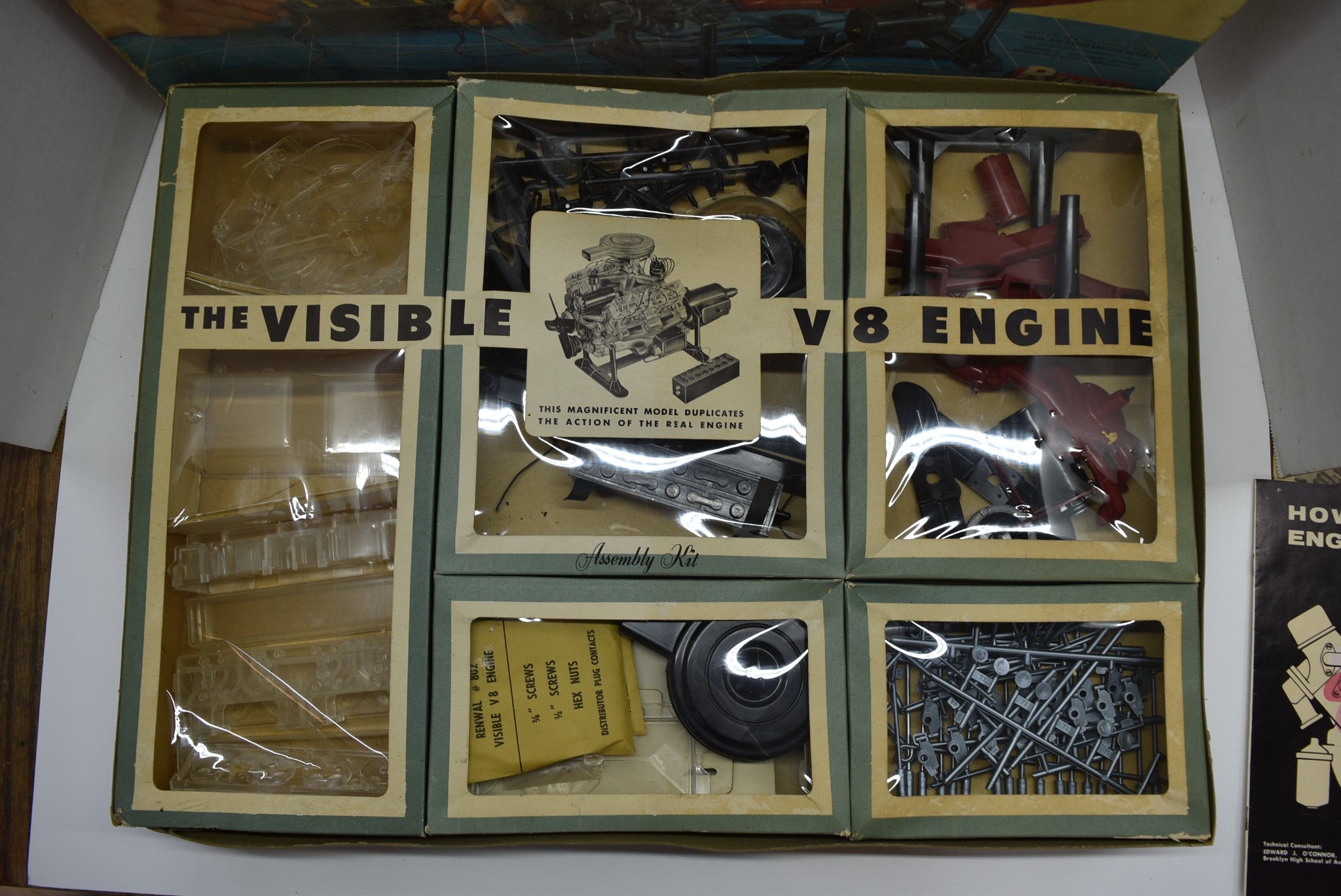 1960s Renewal The Visible V8 Engine Model Kit Never Built Instructions ...