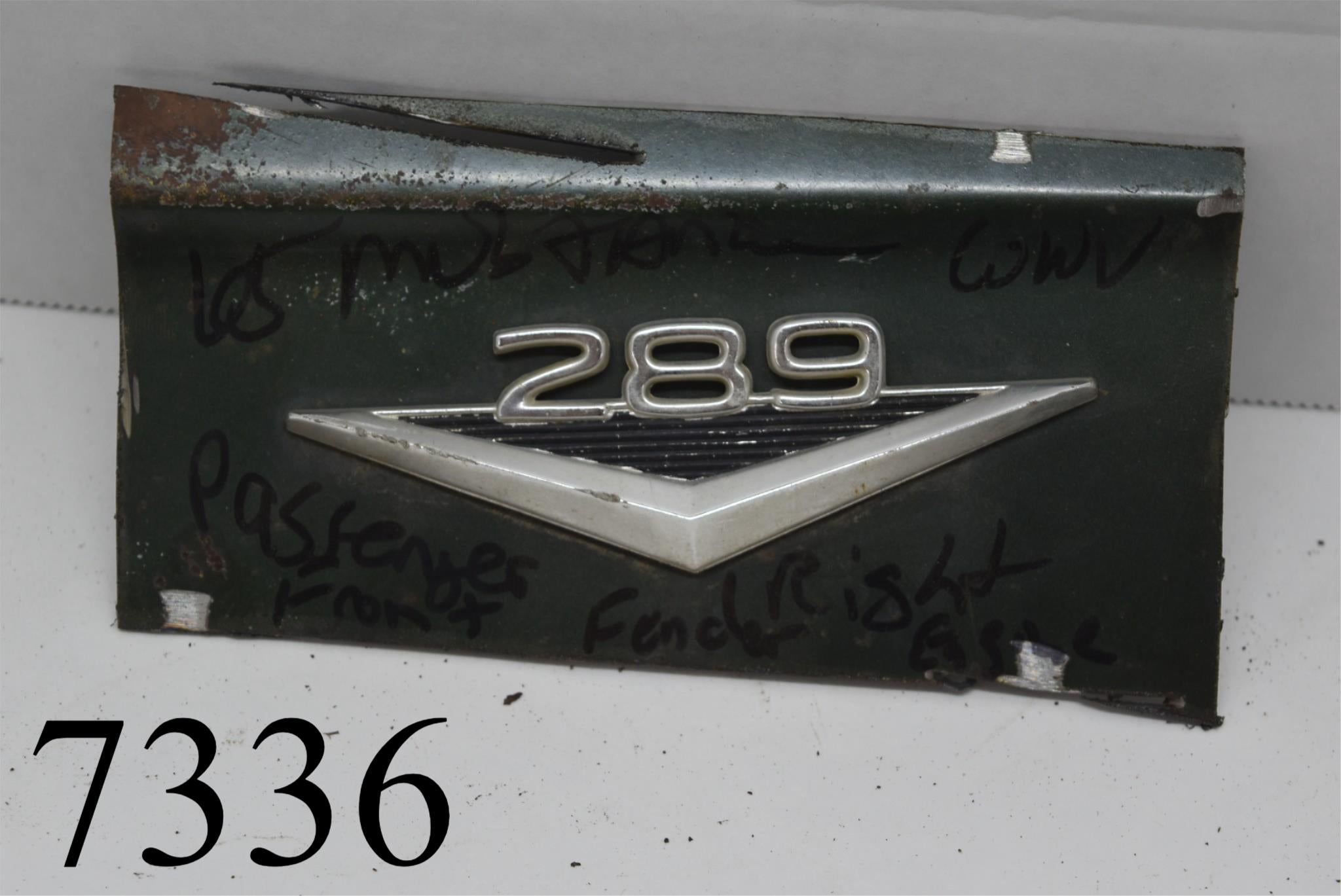 65 66 MUSTANG Original oem FORD 289 FENDER EMBLEMS right– FatMan's ...