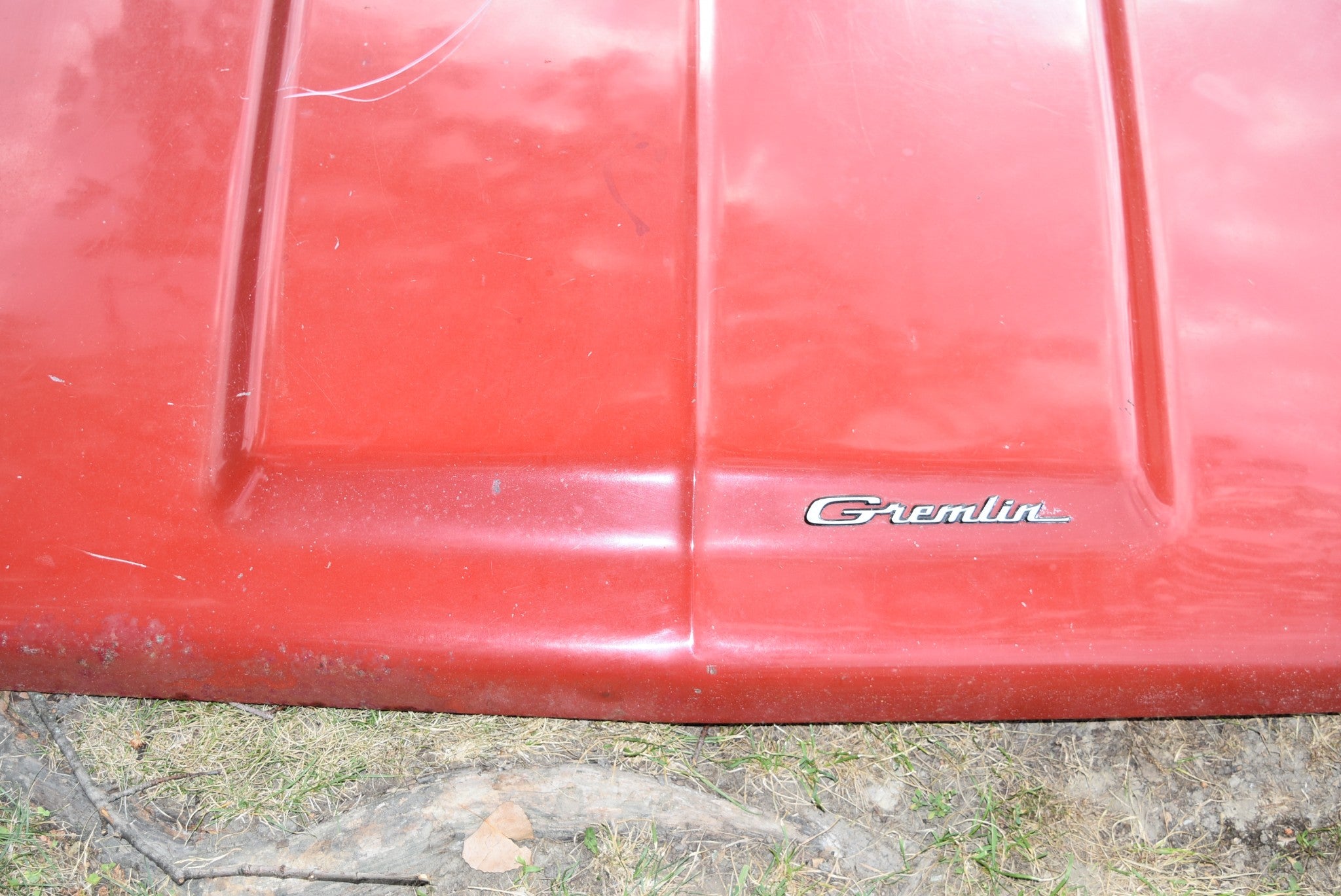 Original AMC Gremlin Hood Bolt On Red With Script Emblem– FatMan's ...