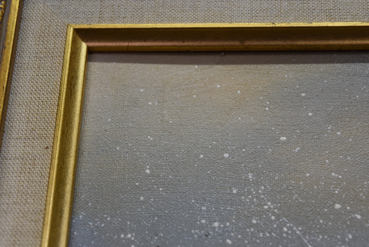 Wolfgang M. Otto Original Oil Painting on Canvas Snow Covered Barn Fra ...