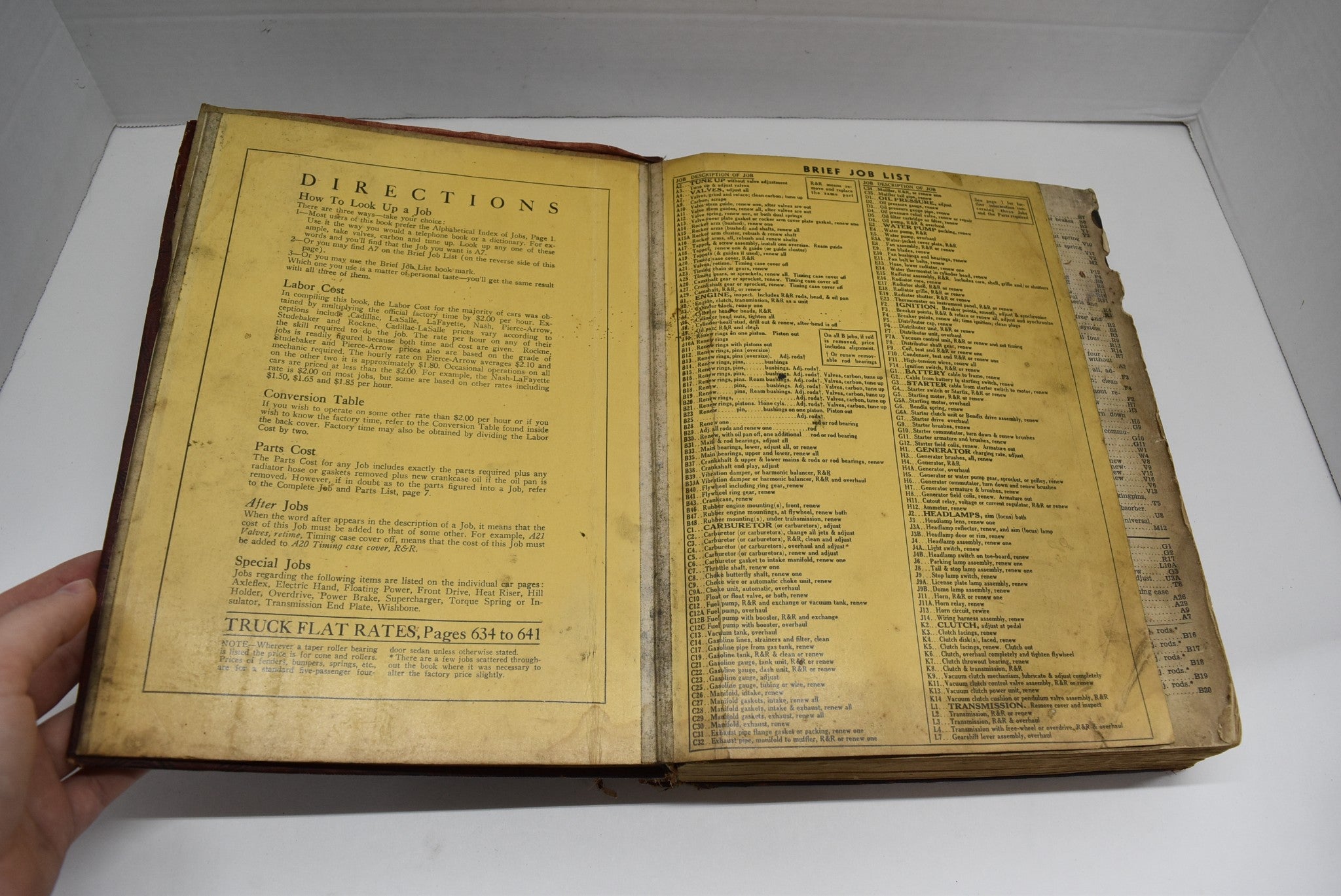 1937 Motors Factory Flat Rate Manual Parts List Labor Cost Guide Book ...