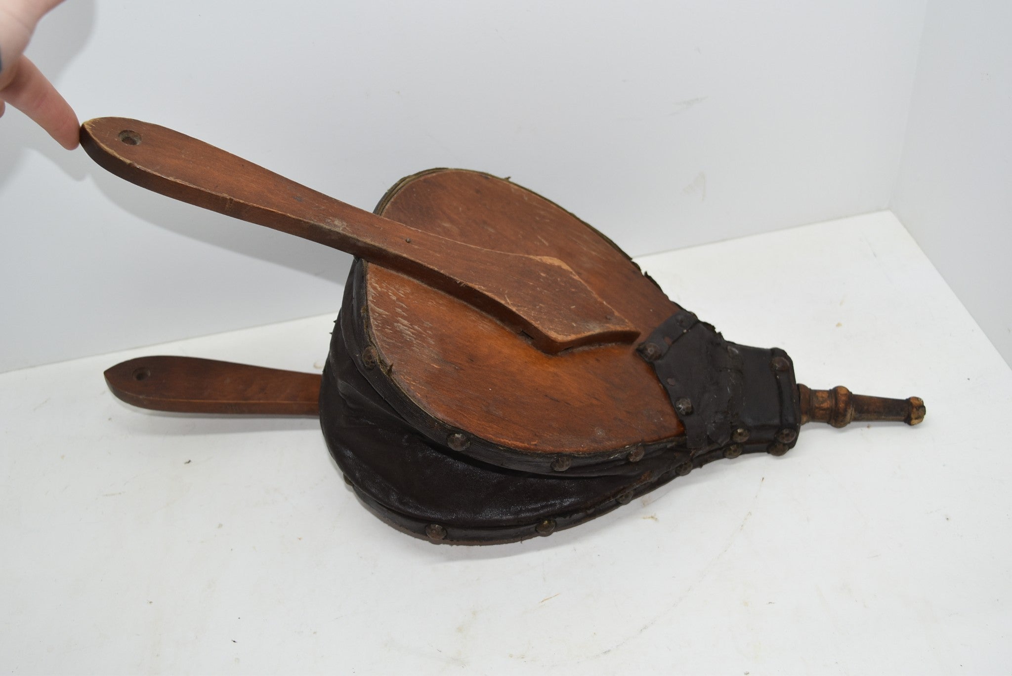 Antique Fireplace Bellows Fire Stoker Wall Art Decor Vintage Wood + Le ...