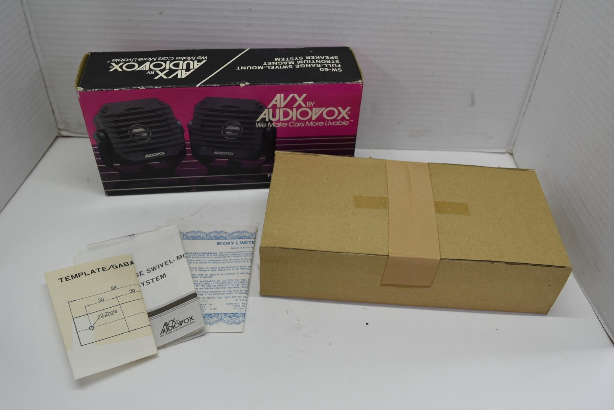 AVX by Audiovox SW-60 Full Range Swivel Speaker System New In Box Vint ...