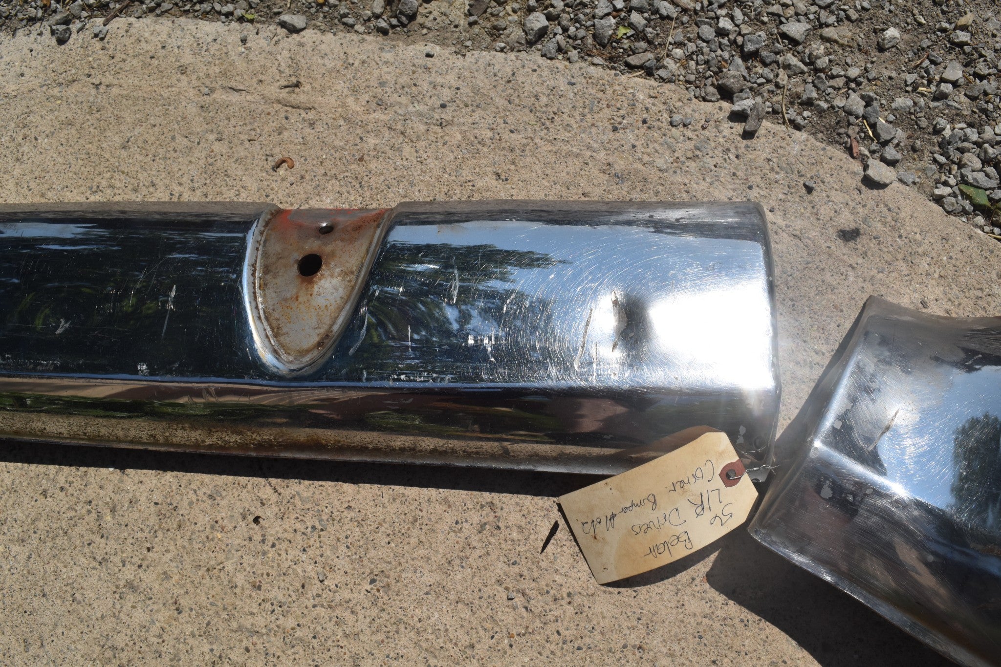 1956 CHEVY CHEVROLET REAR CENTER ENDS BUMPER BEL AIR SEDAN 150 210 56 ...