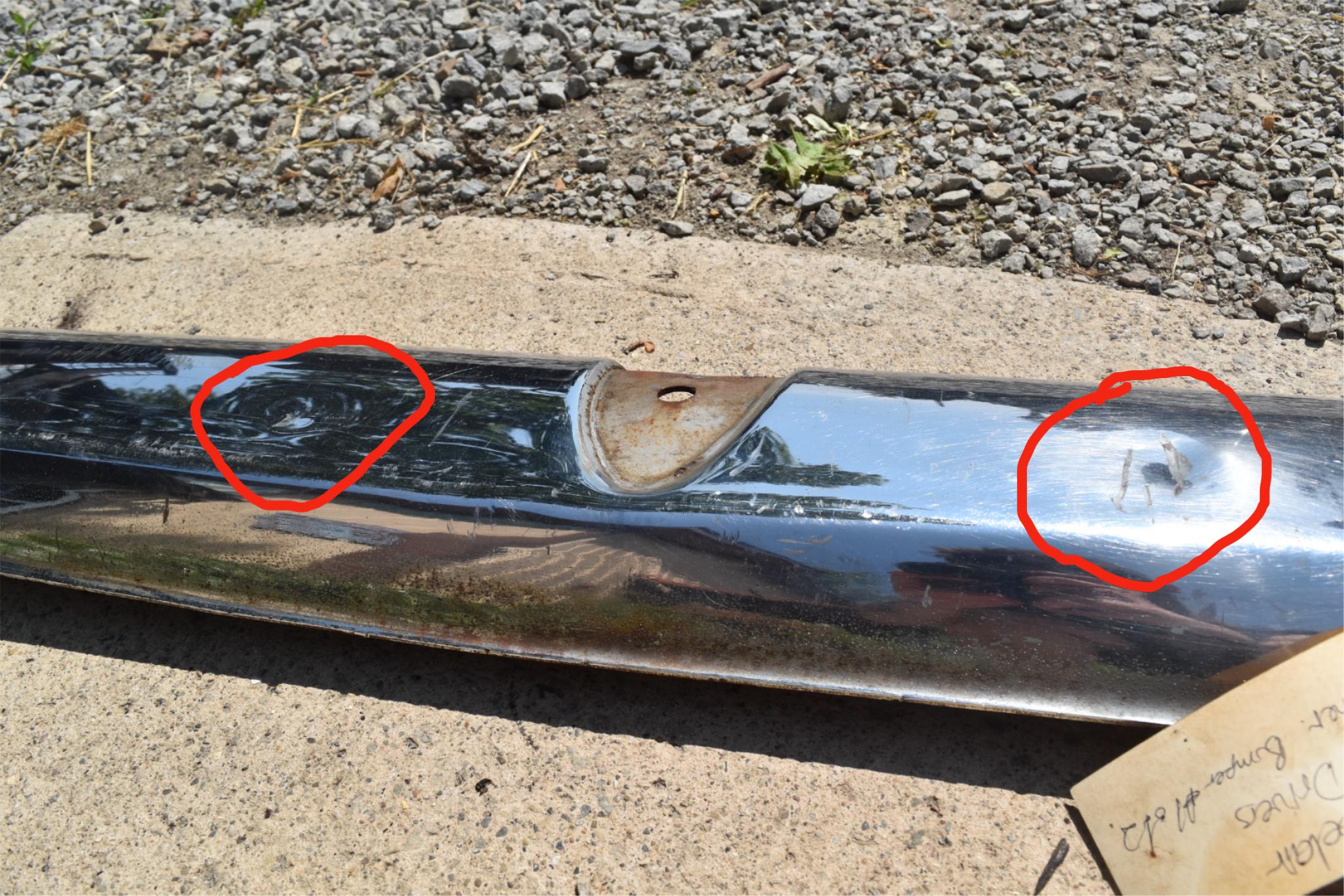 1956 CHEVY CHEVROLET REAR CENTER ENDS BUMPER BEL AIR SEDAN 150 210 56 ...