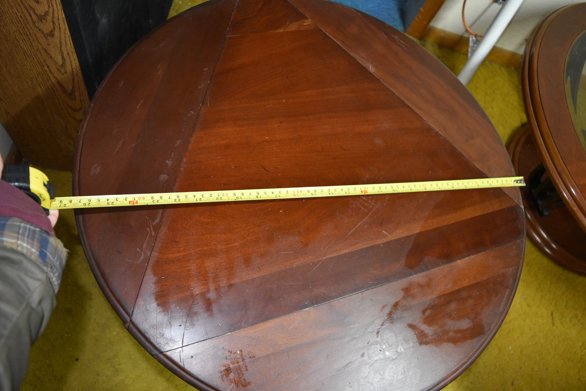 Triangular Tri Leaf Table Circular Wooden Furniture Vintage Decor ...