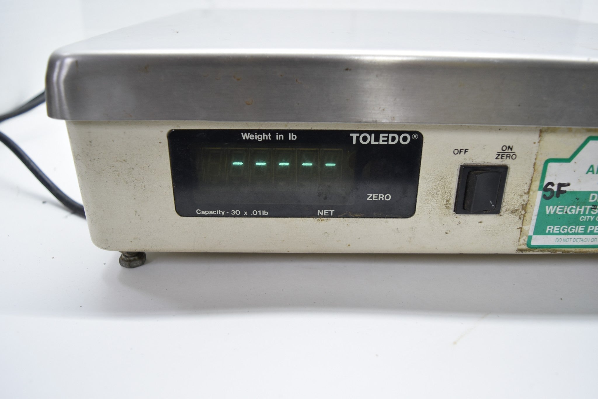 1998 TOLEDO SCALE 8213 2525862 2XR 120 VOLTS 30 LBS WEIGH WEIGHT MEASU ...