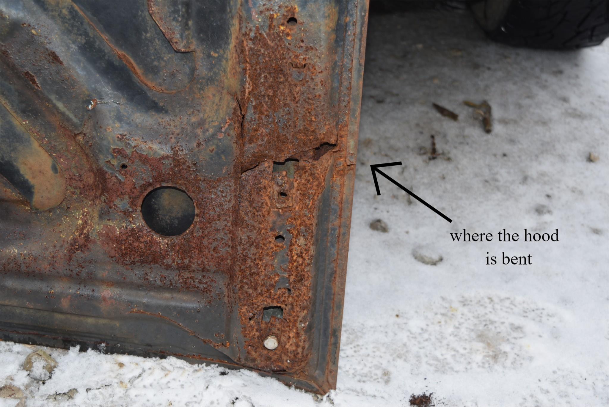 RARE 1968 68 Ford Ranchero Hood Bonnet Torino Fairlane 1969 69 BENT NE ...