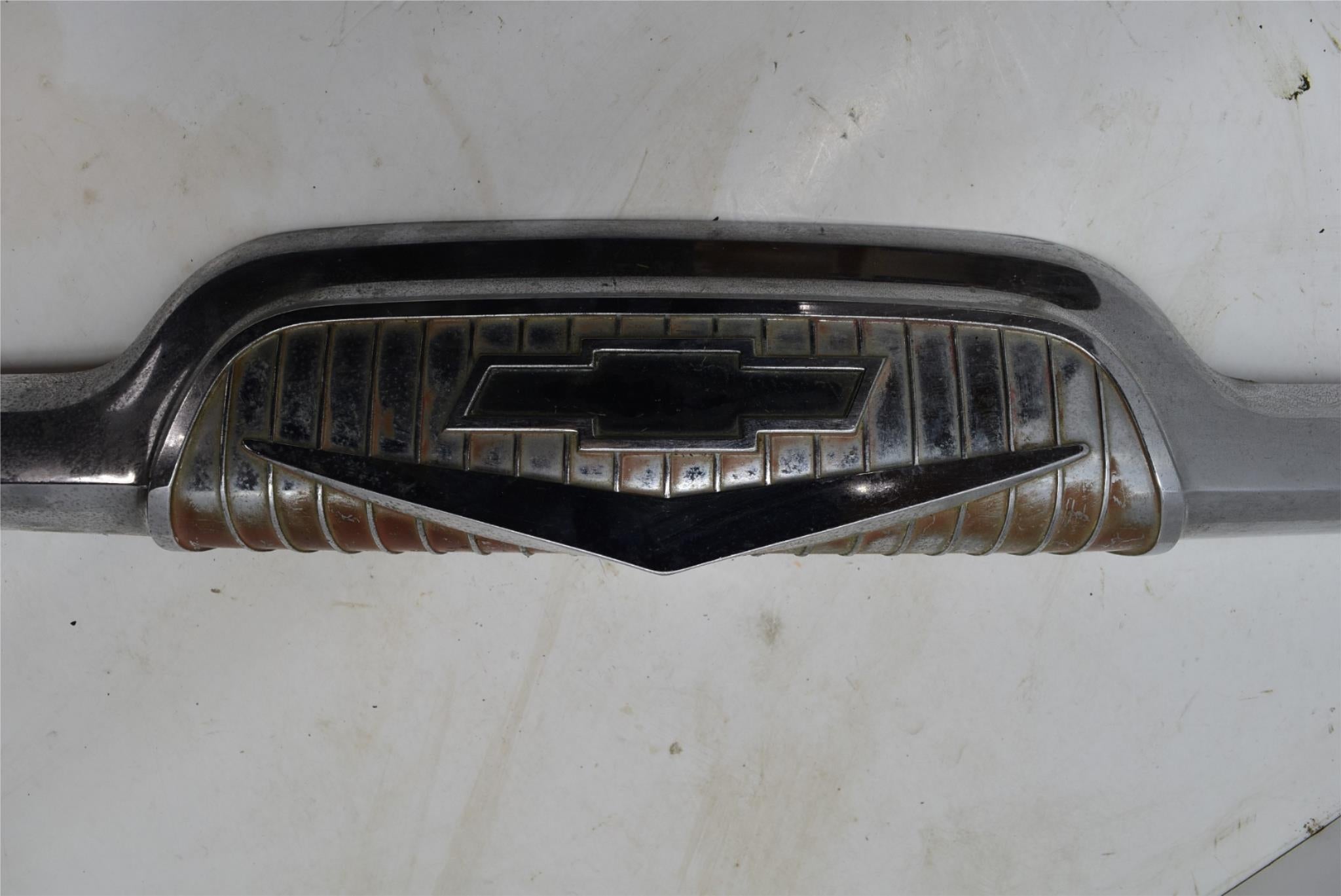 1957 Chevrolet Pickup Truck Hood Emblem V8 Trim OEM Chevy 57 C10 Apach ...