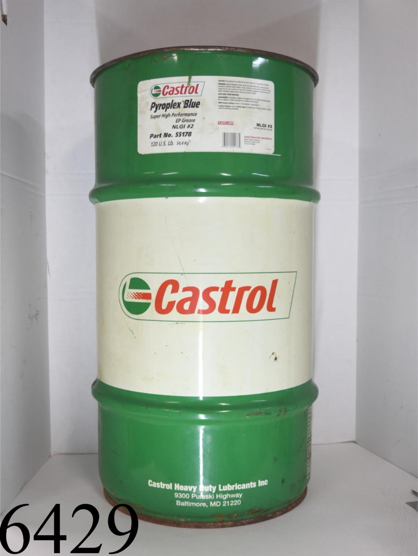 Vintage Castrol 19 Gallon Oil Can Drum Steel Trash Bin Man Cave Garage ...