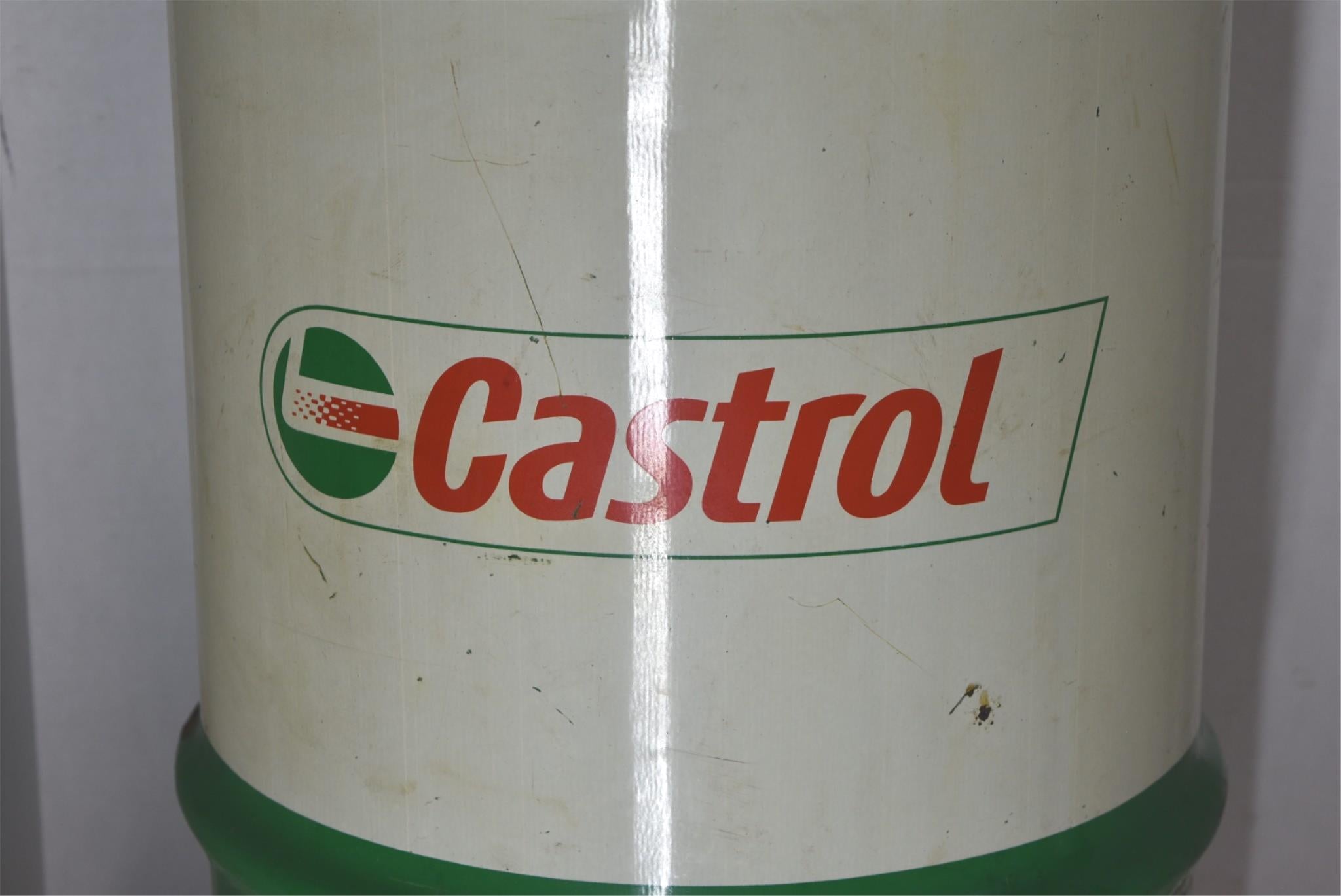 Vintage Castrol 19 Gallon Oil Can Drum Steel Trash Bin Man Cave Garage ...