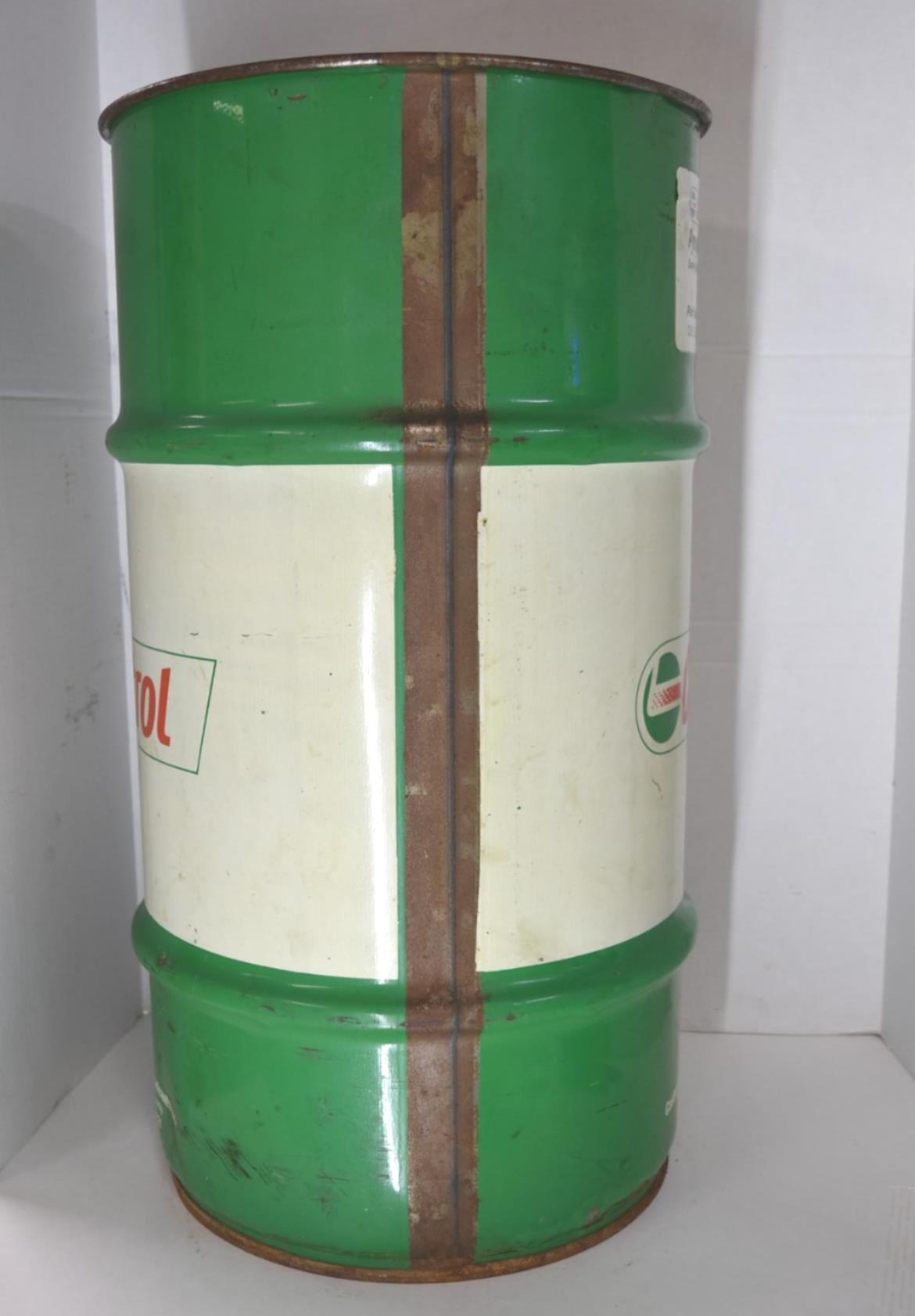 Vintage Castrol 19 Gallon Oil Can Drum Steel Trash Bin Man Cave Garage ...