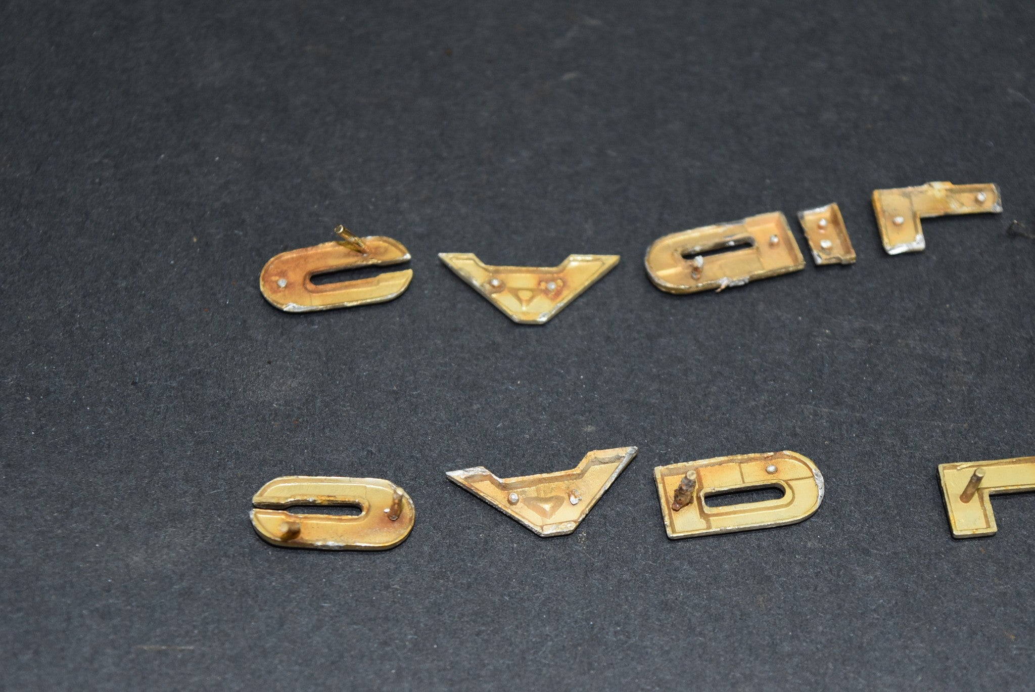 1958 Cadillac Tail Fin Letters Trim Name Set of 2 1957 57 58 Series 70 ...