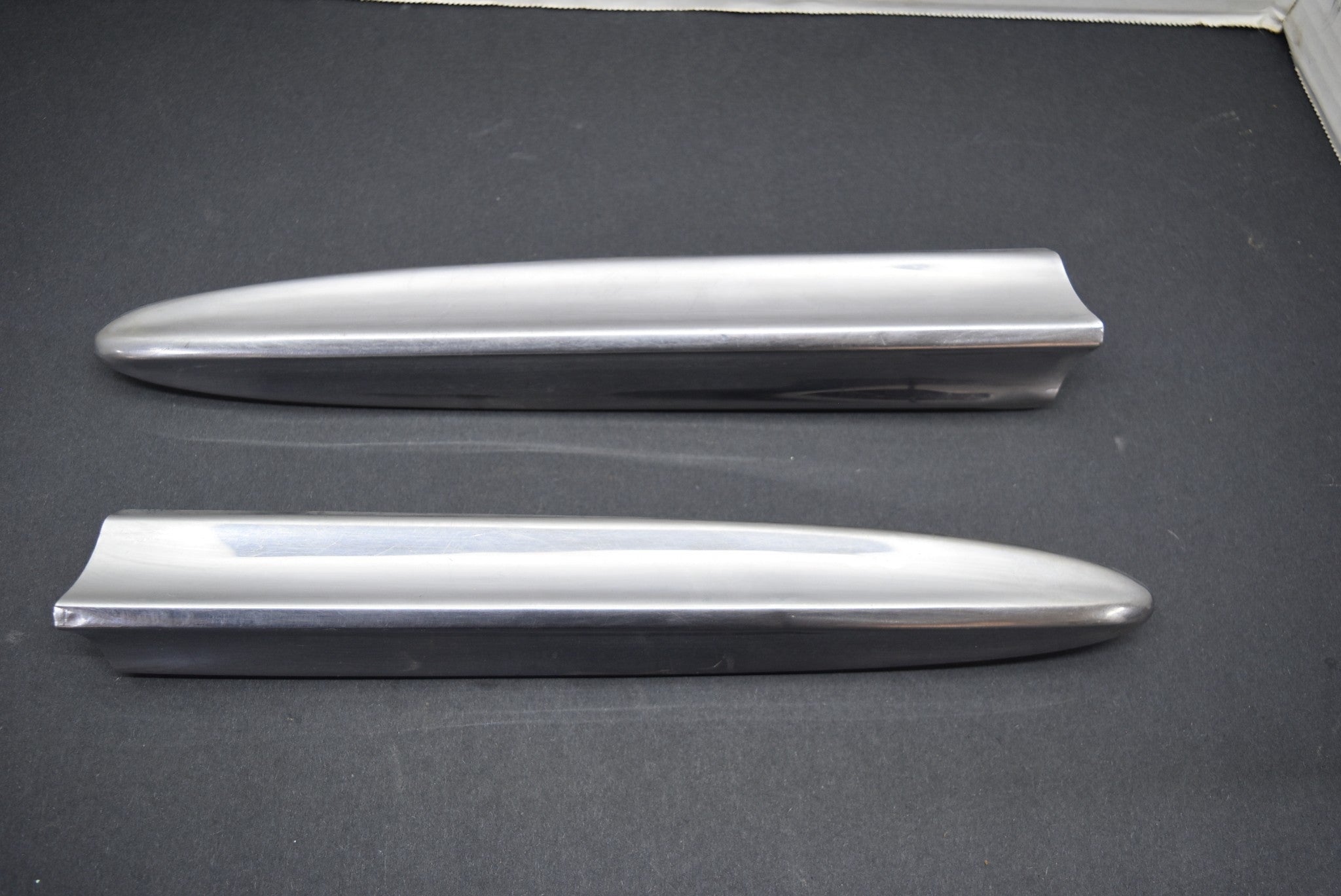 1957 Chevy 210 Tail Fin Trim Toppers Caps Pair LH RH Set 57 Chevrolet ...