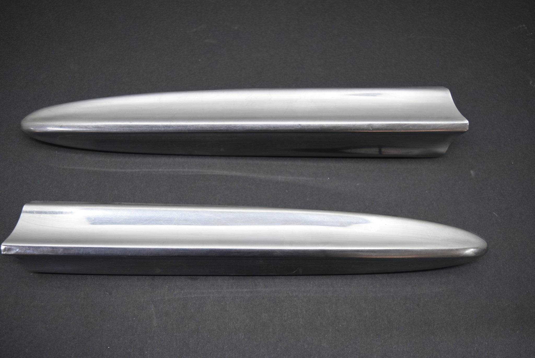 1957 Chevy 210 Tail Fin Trim Toppers Caps Pair LH RH Set 57 Chevrolet ...