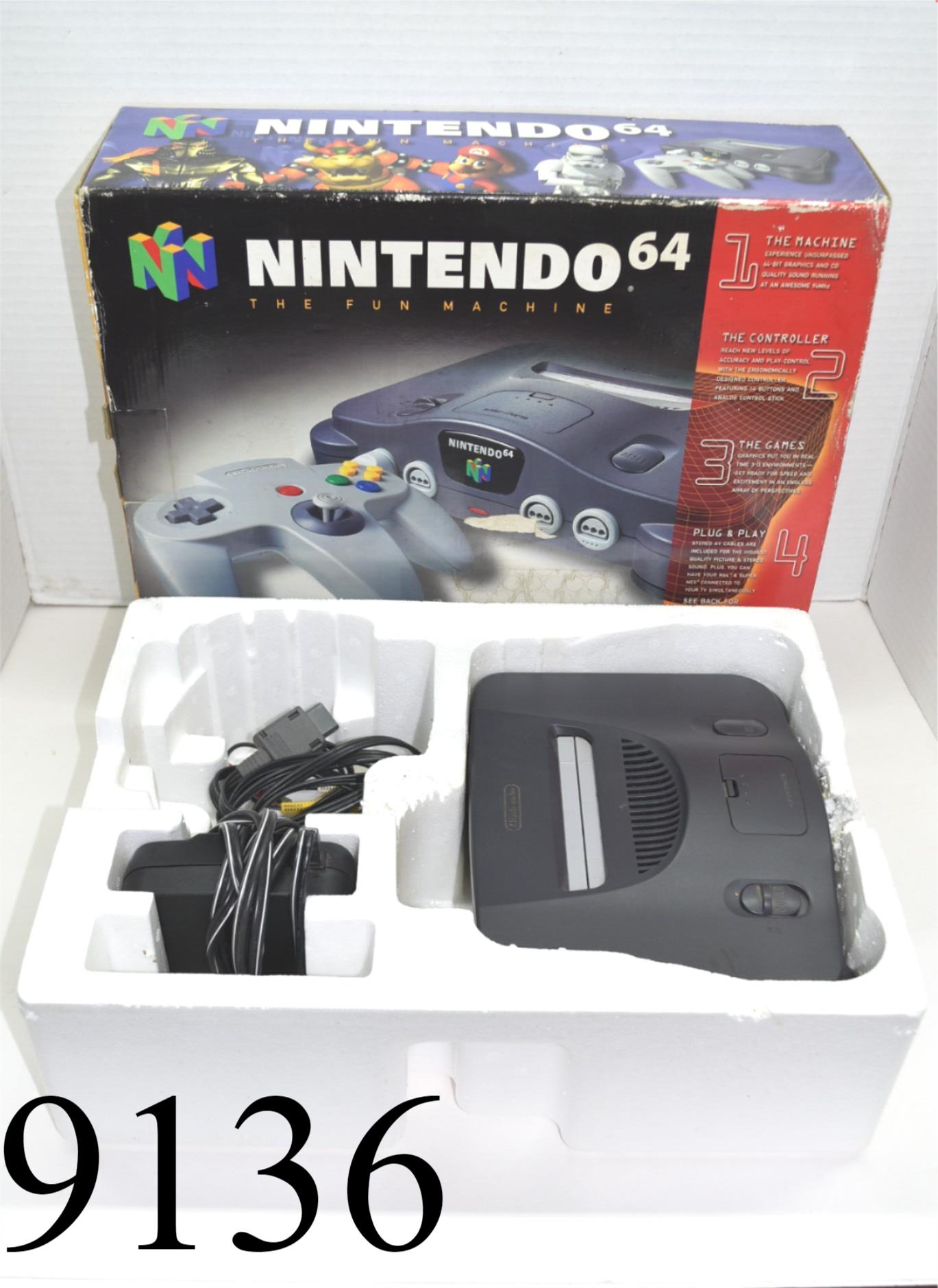 Nintendo 64 Console + Box Tested Working N64 Game System Styrofoam Ins ...
