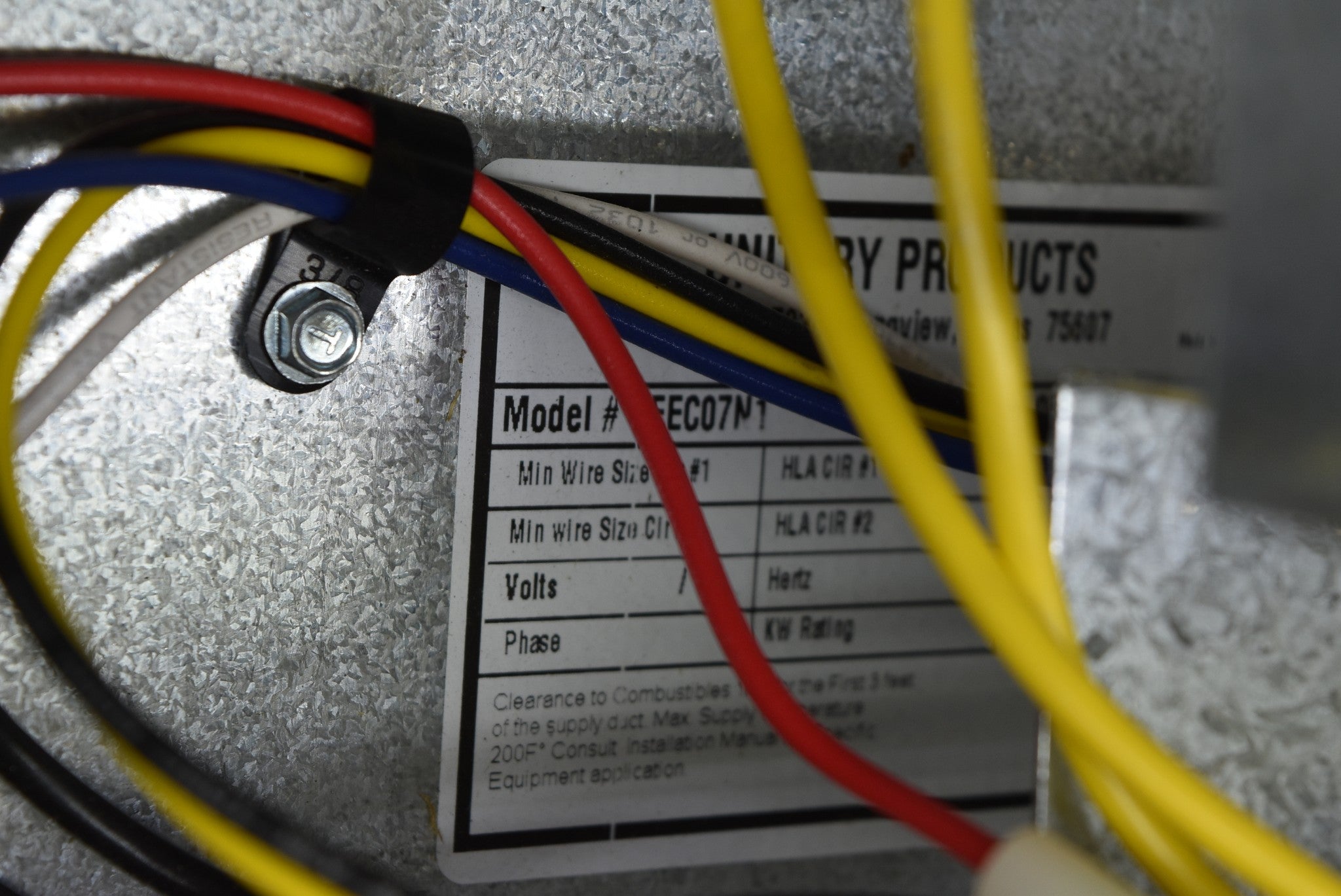 Fedders Furnace EEC Series Heat Kit Air Handler EEC07N1 7.5KW 240V ...